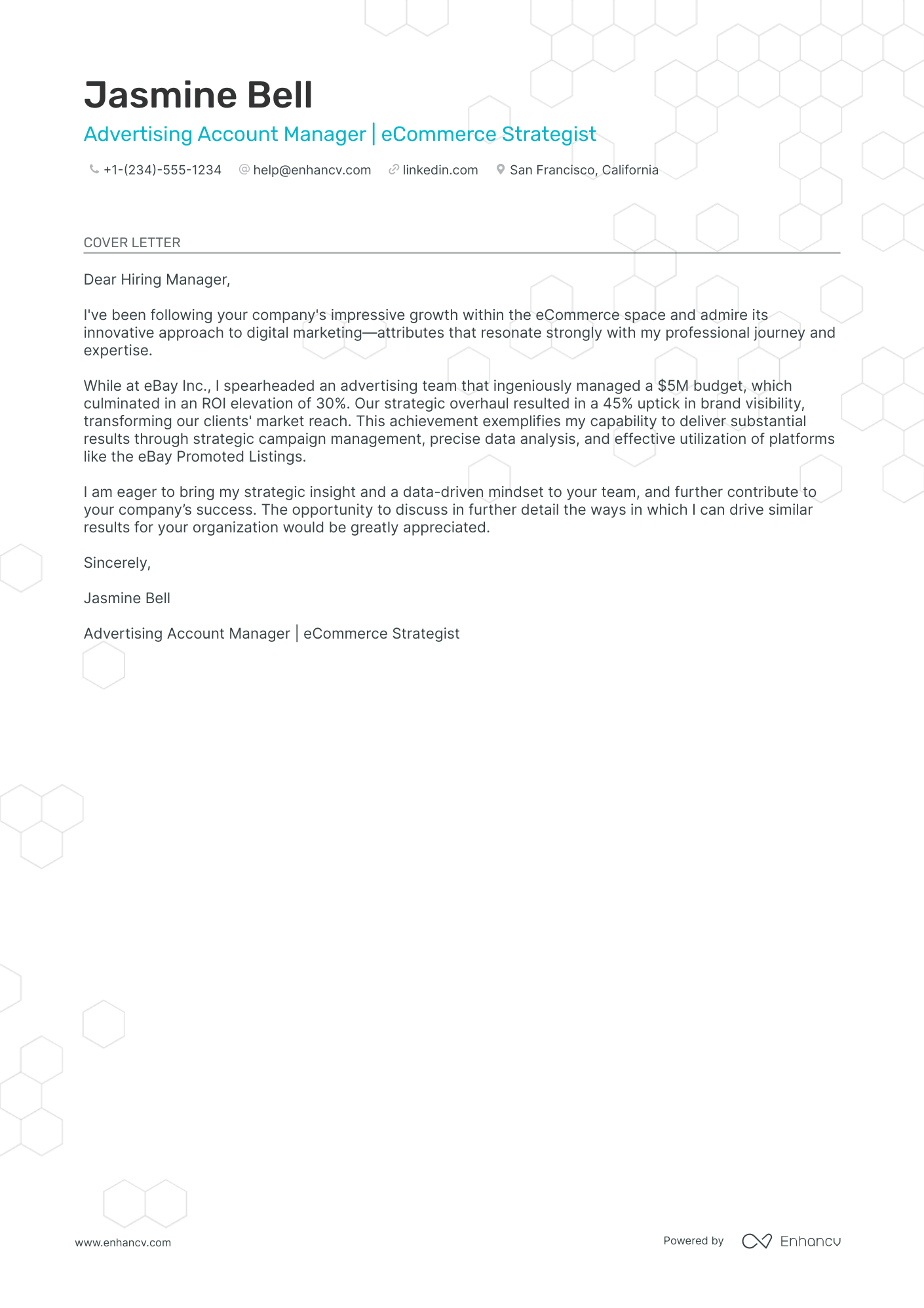 6 Professional Advertising Cover Letter Examples and Template for 2024 ...