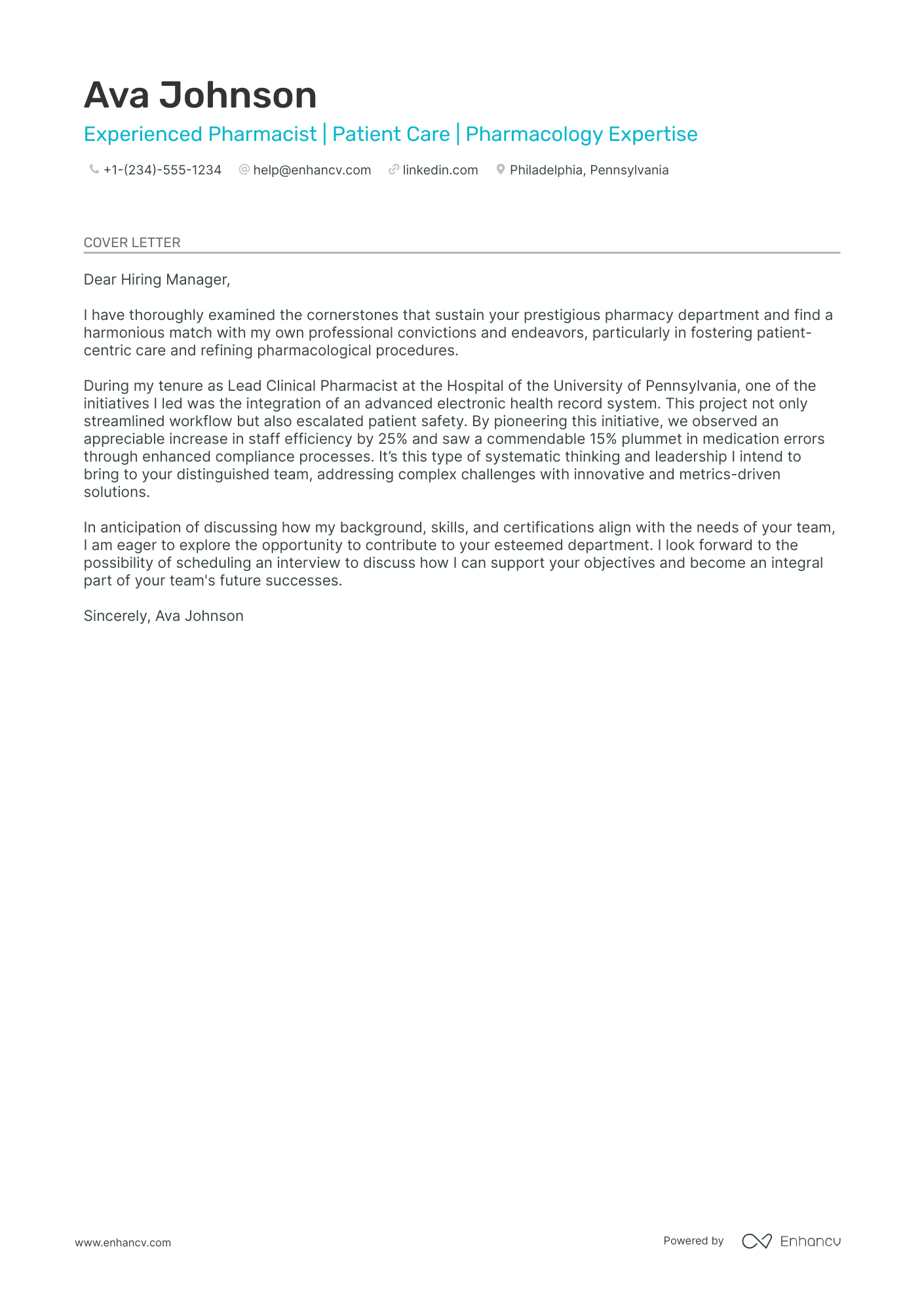 10 Professional Pharmacist Cover Letter Examples and Template for 2024 ...