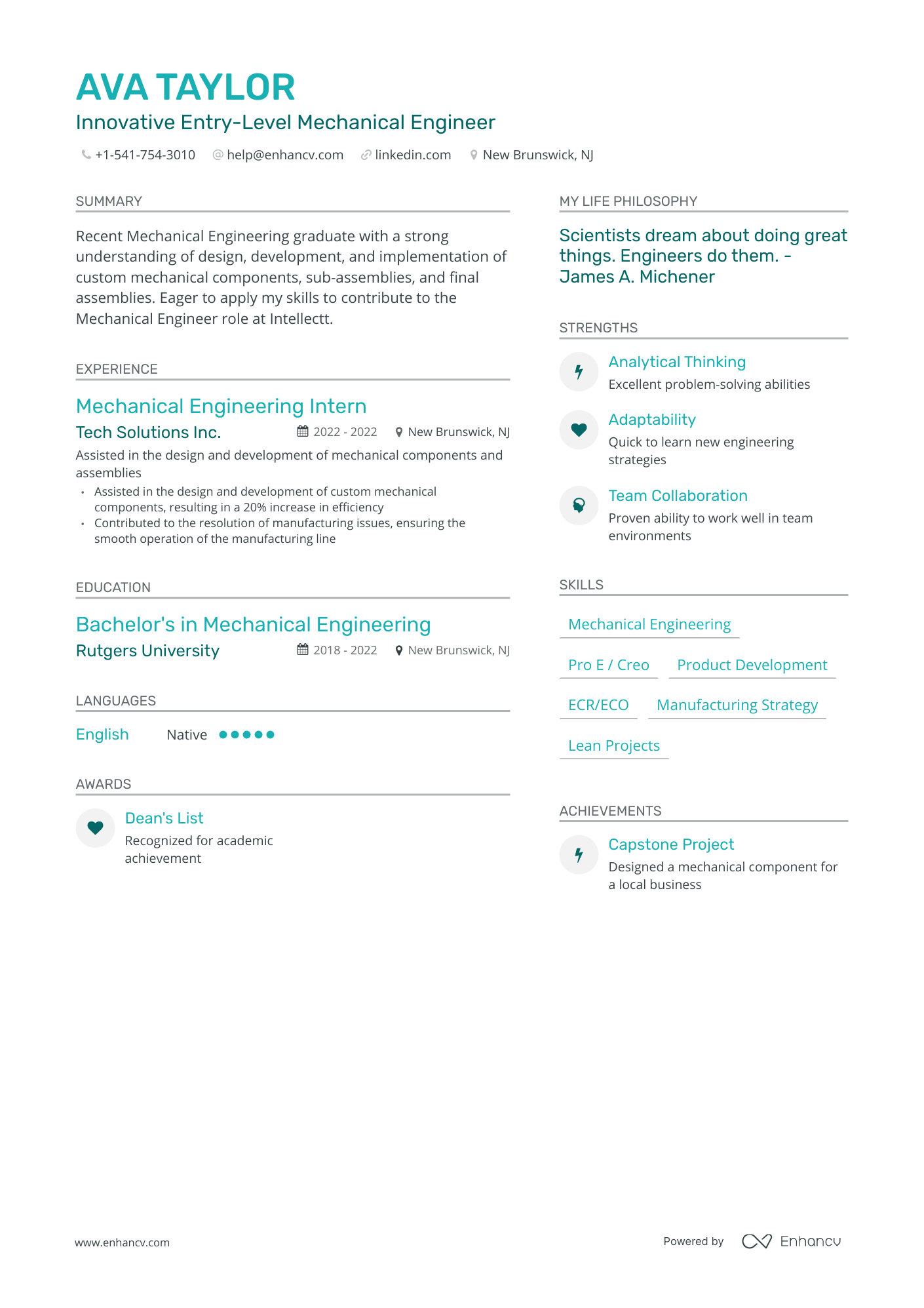 5 Entry Level Mechanical Engineer Resume Examples & Guide for 2024