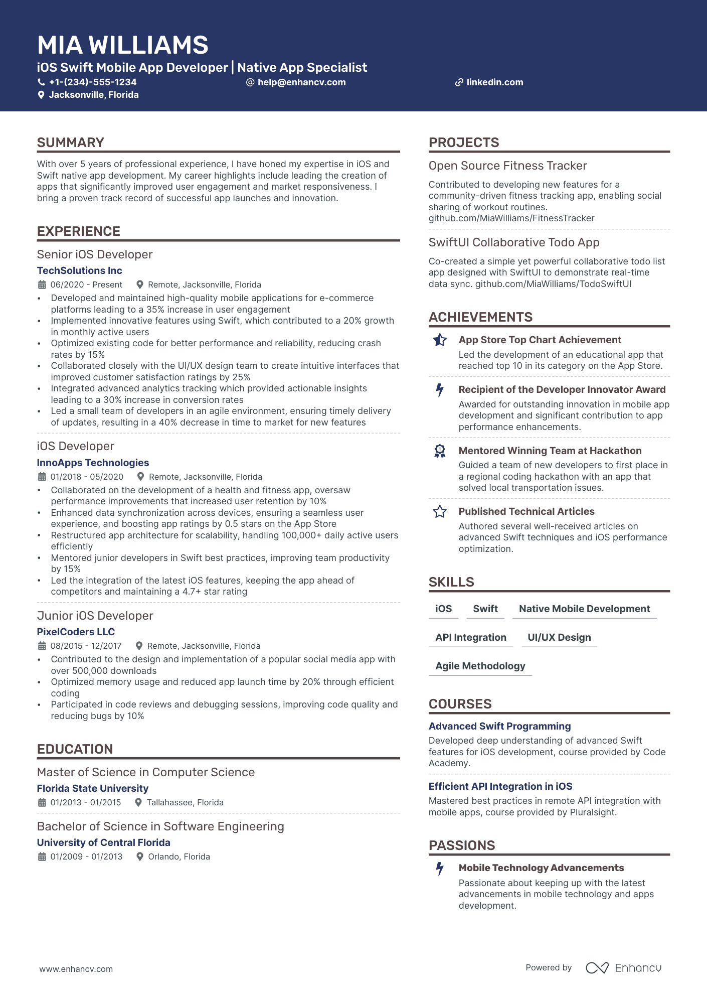 5 Mobile Application Developer Resume Examples & Guide for 2024