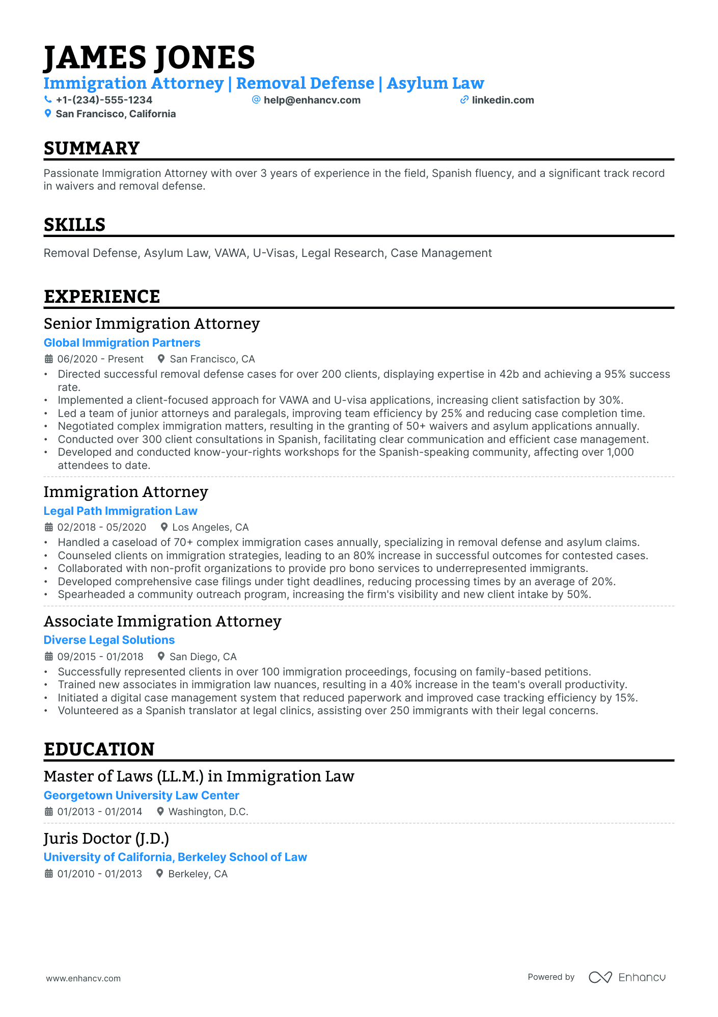 10 Immigration Lawyer Resume Examples & Guide for 2026
