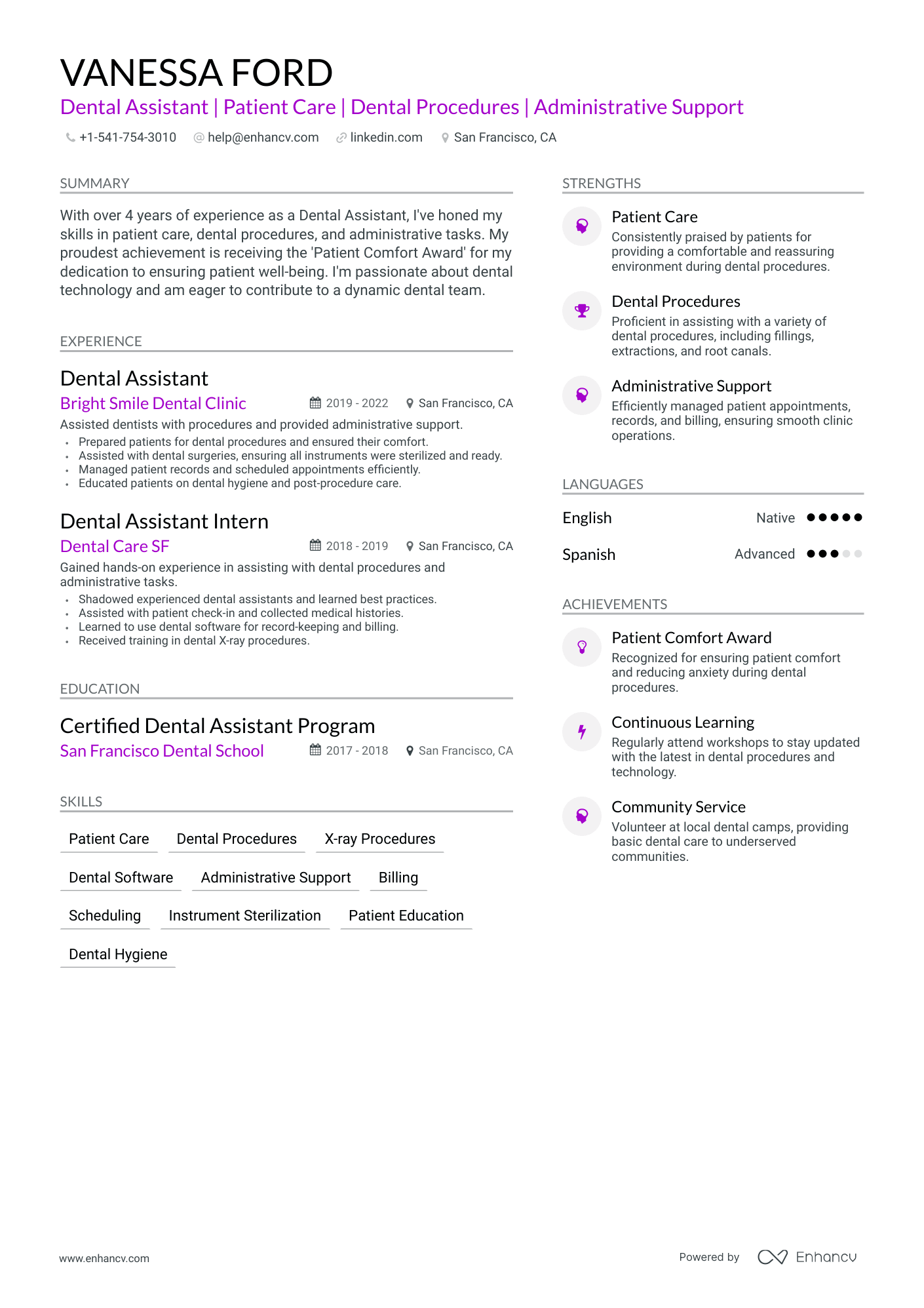 11 Dental Assistant Resume Examples & Guide for 2024