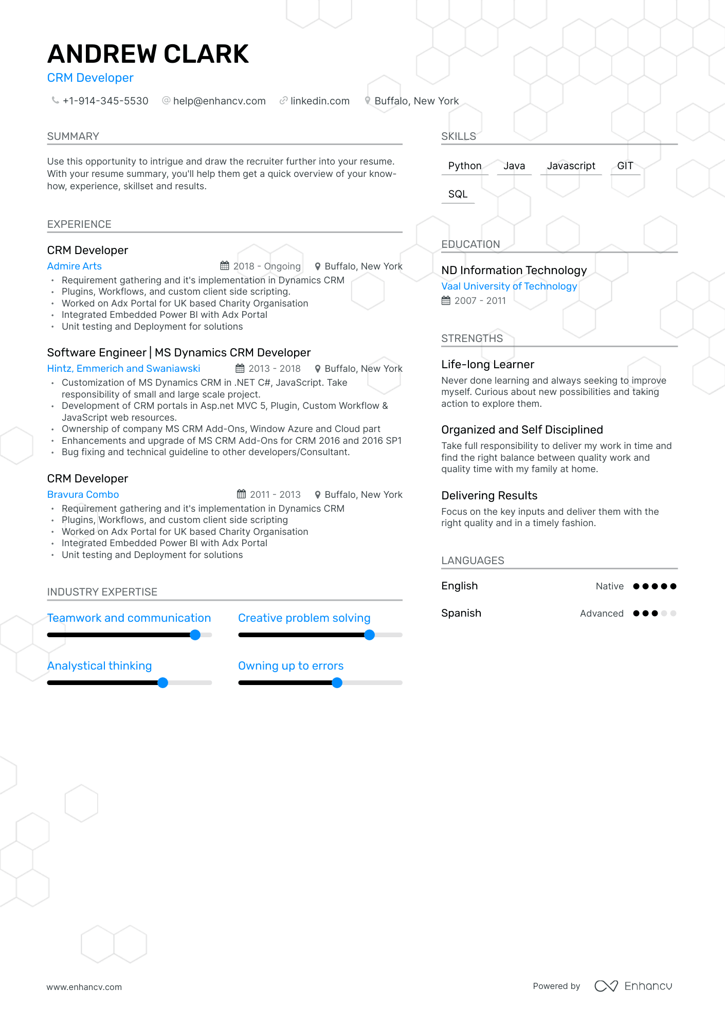 CRM Developer Resume Examples & Guide for 2023 (Layout, Skills ...