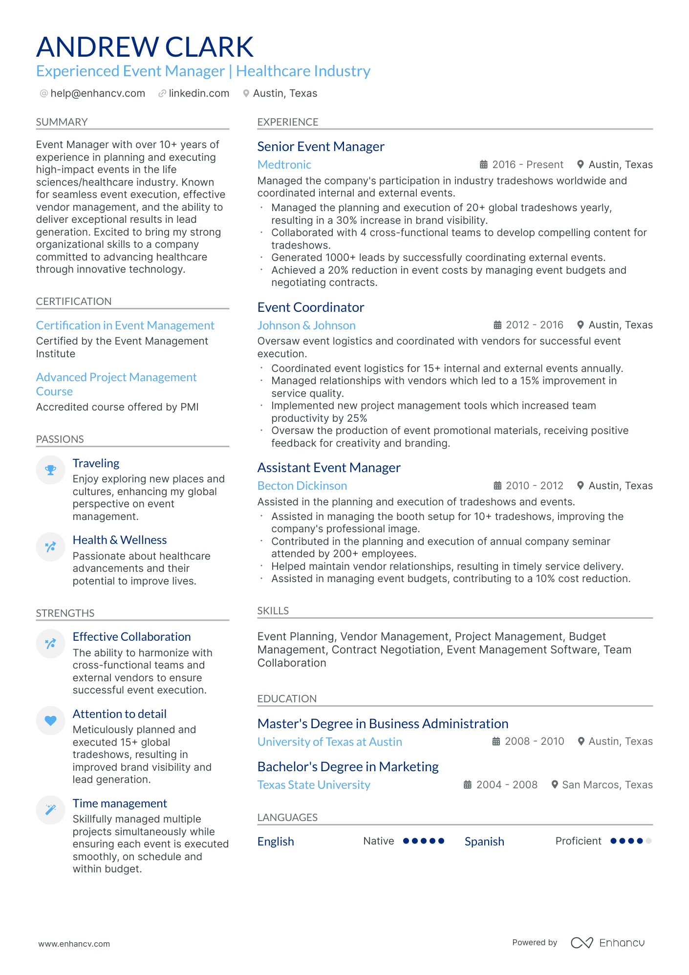 10 Events Manager Resume Examples & Guide for 2026