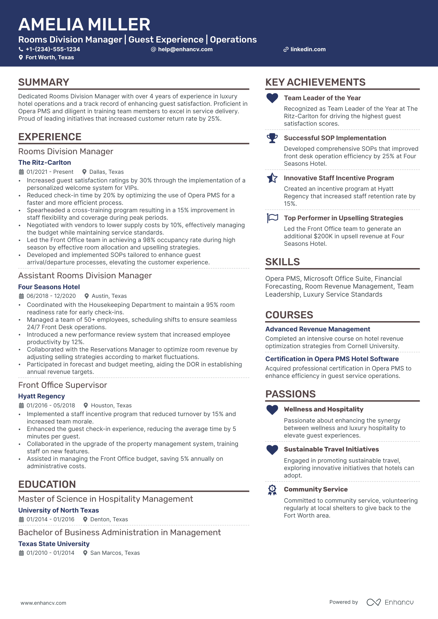 10 Front Office Manager Resume Examples & Guide for 2026