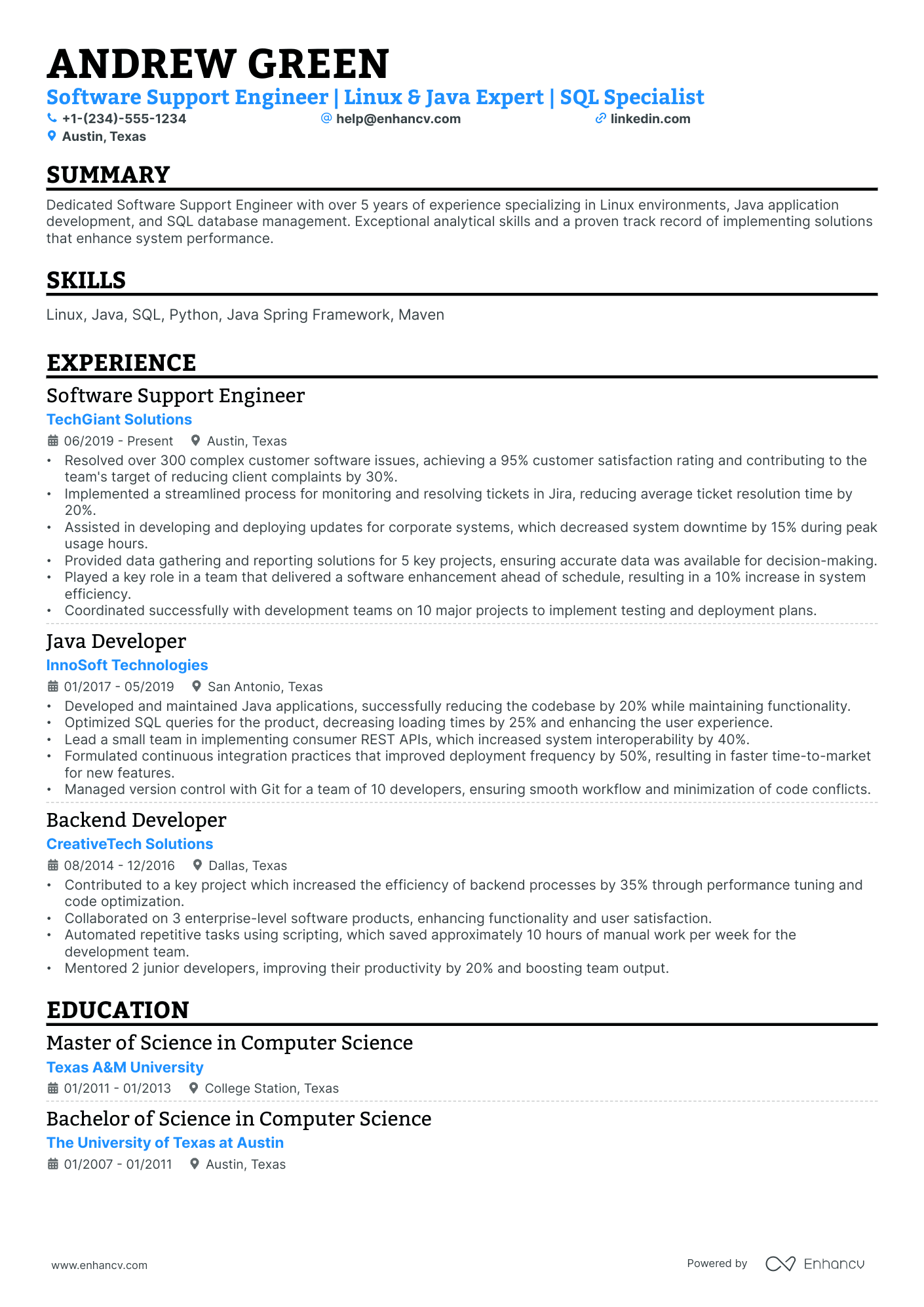 10 Software Support Engineer Resume Examples & Guide for 2026