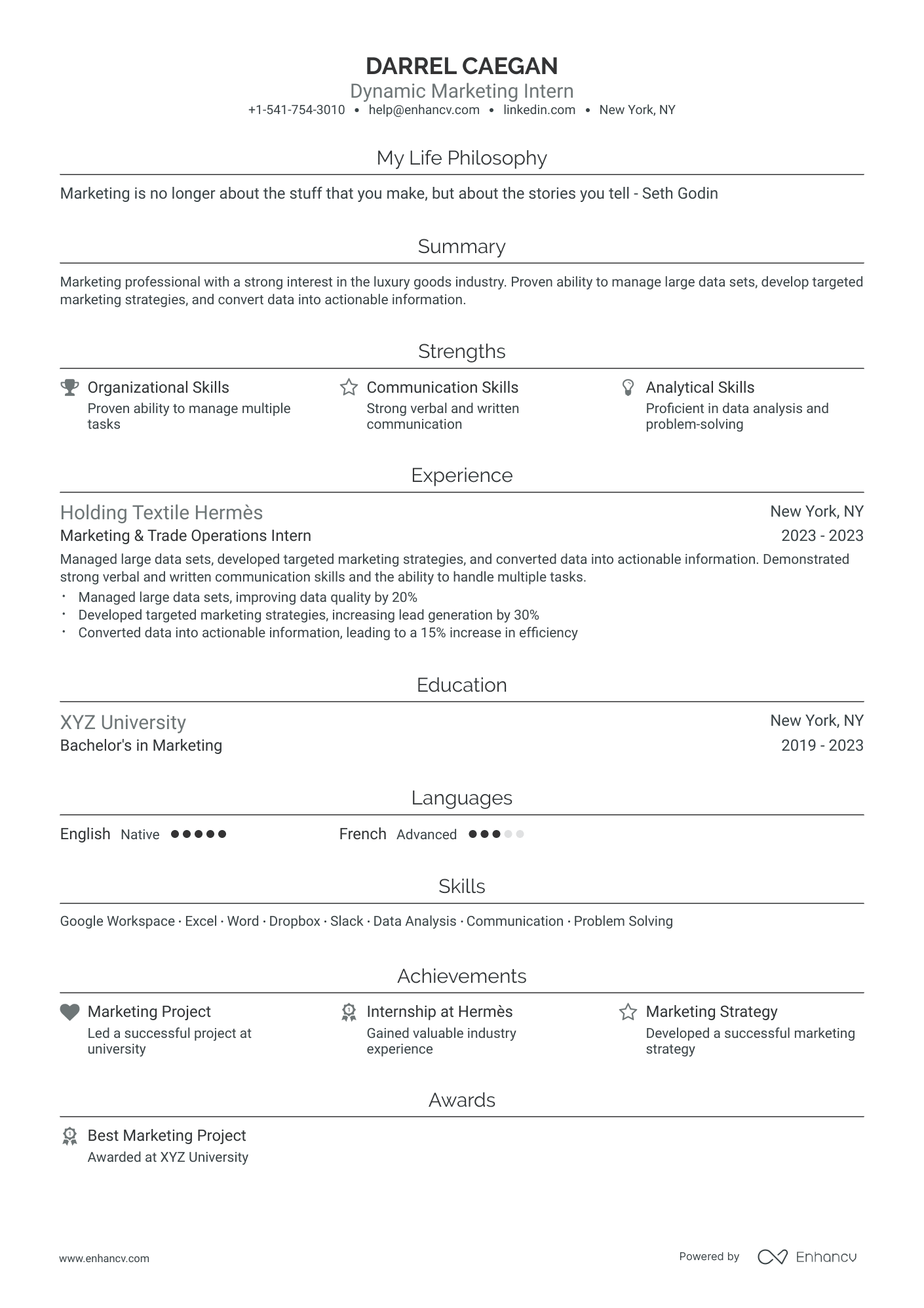 5 Marketing Intern Resume Examples & Guide for 2024