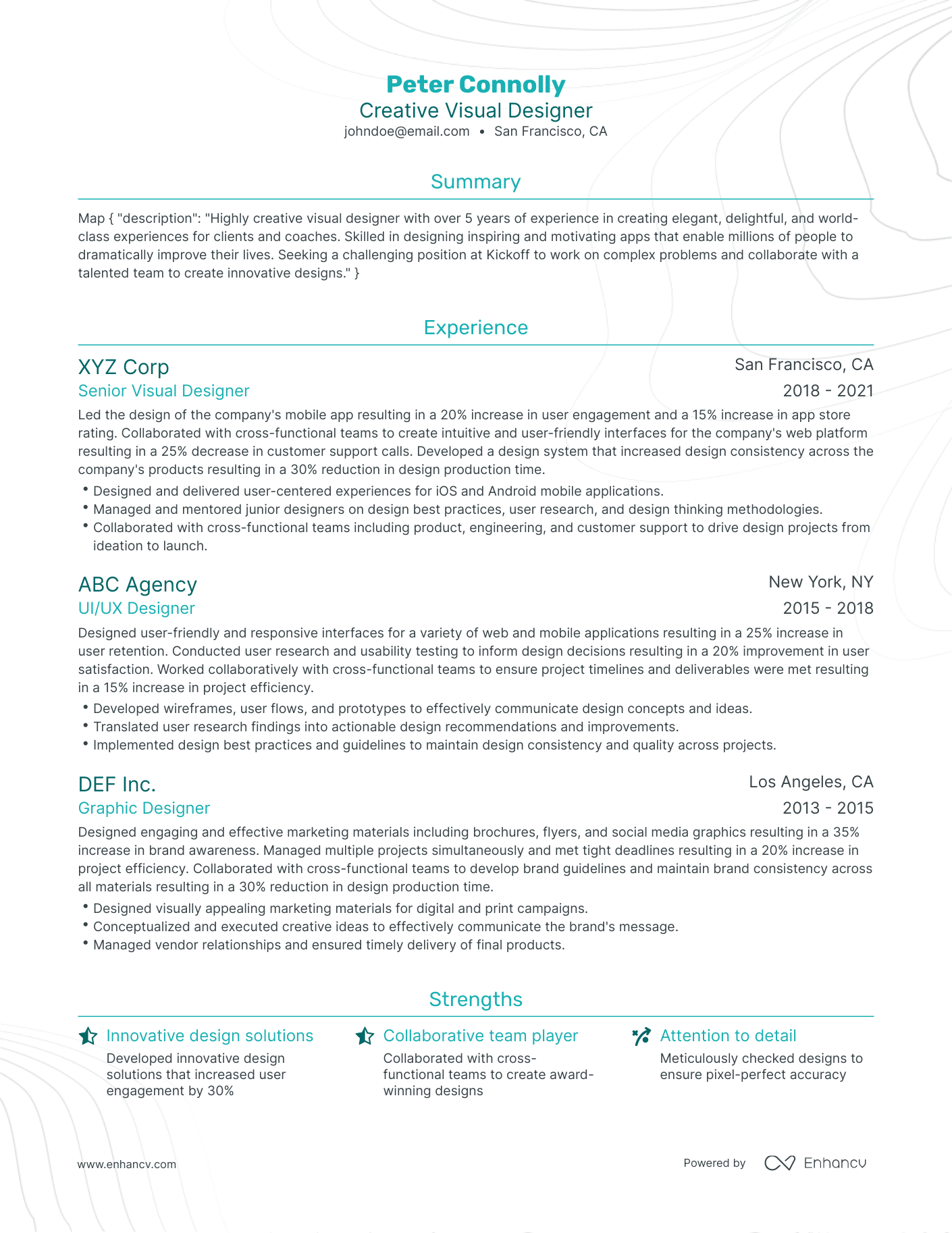 5 Visual Designer Resume Examples & Guide for 2023