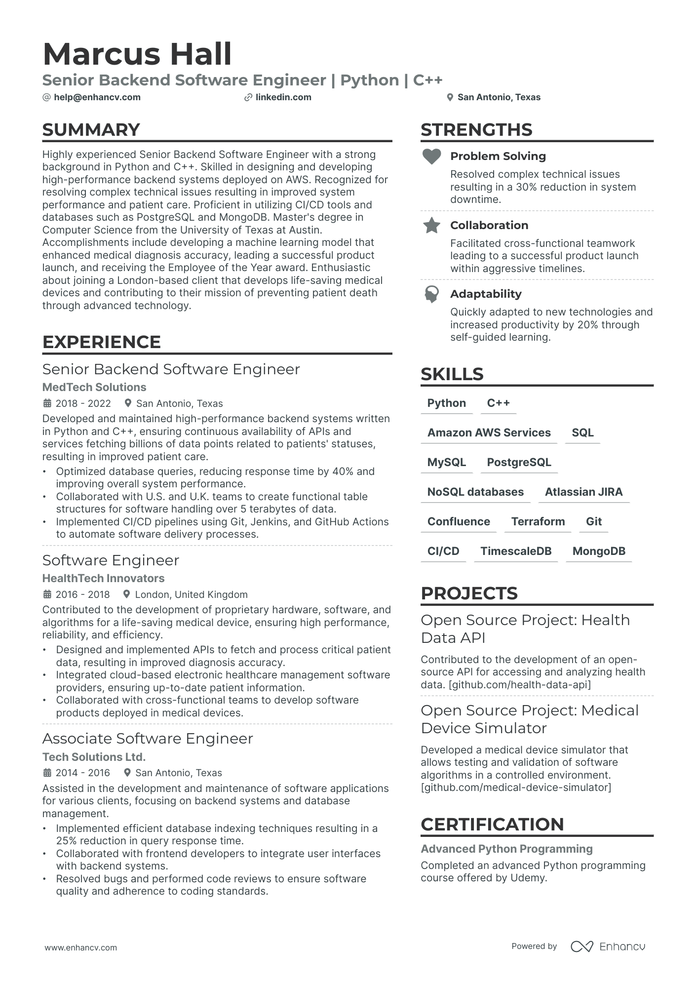 5 Senior Engineer Resume Examples & Guide for 2024