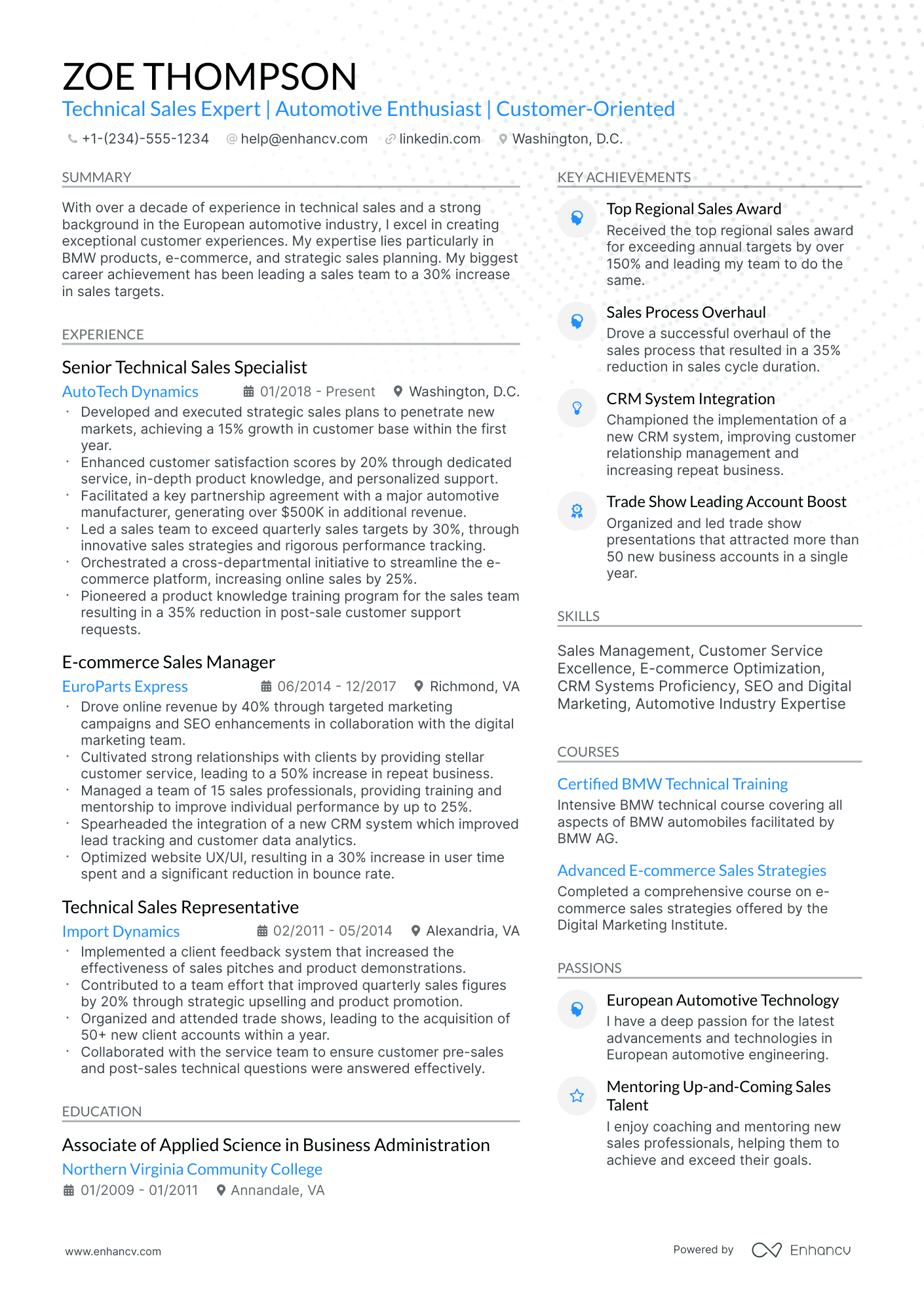10 Technical Sales Representative Resume Examples & Guide for 2025