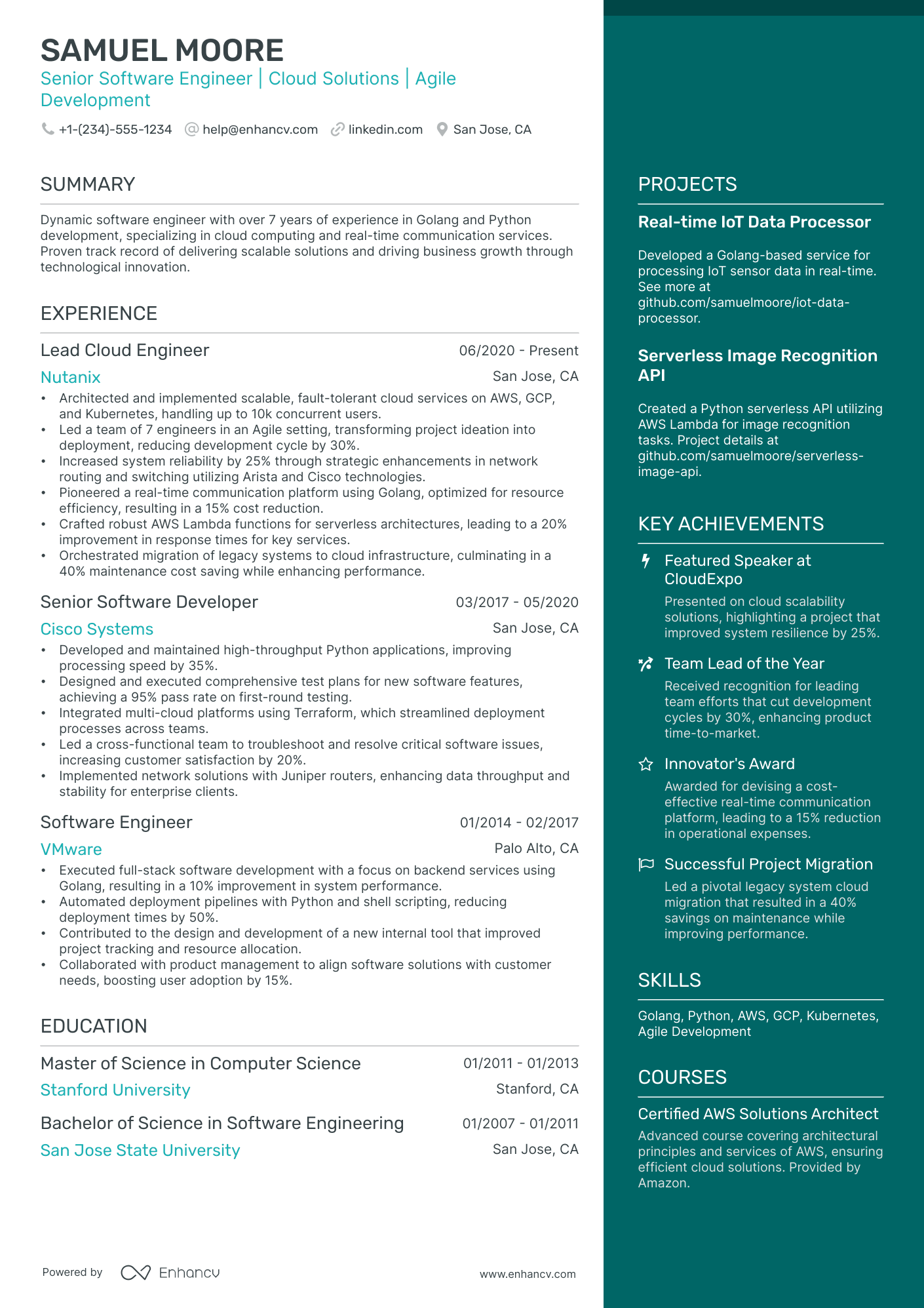 10 Golang Developer Resume Examples & Guide for 2025