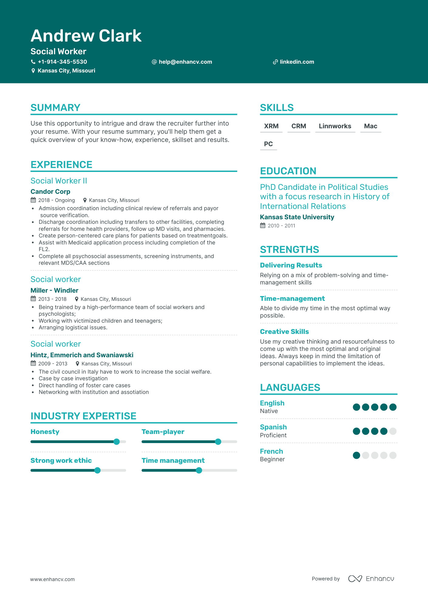 9 Social Worker Resume Examples & Guide for 2023