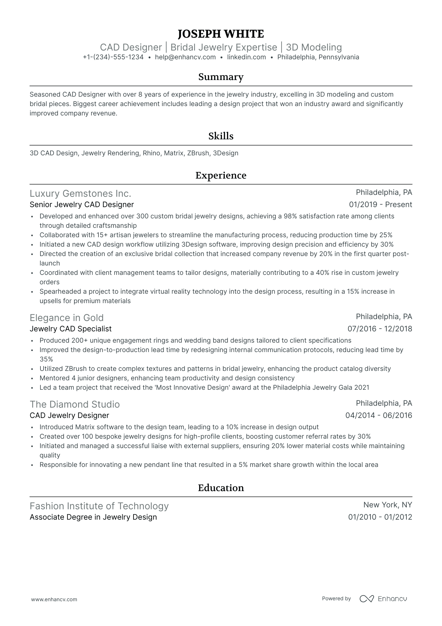 10 CAD Designer Resume Examples & Guide for 2025