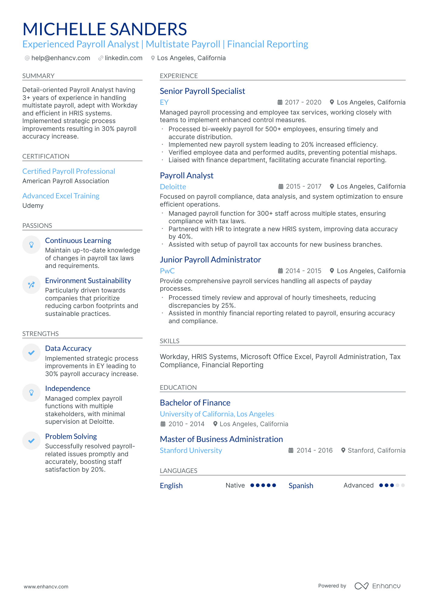 10 Payroll Analyst Resume Examples & Guide for 2026