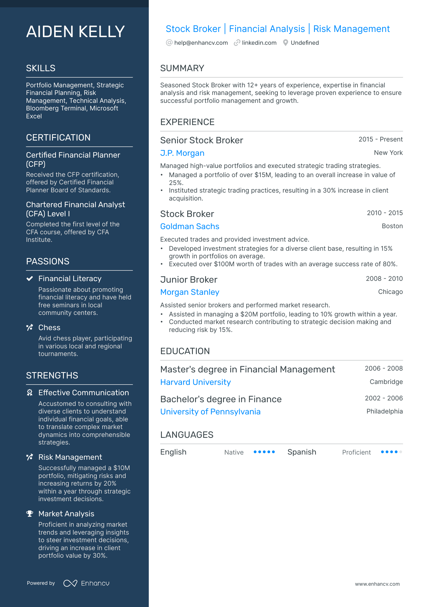 10 Stock Broker Resume Examples & Guide for 2025