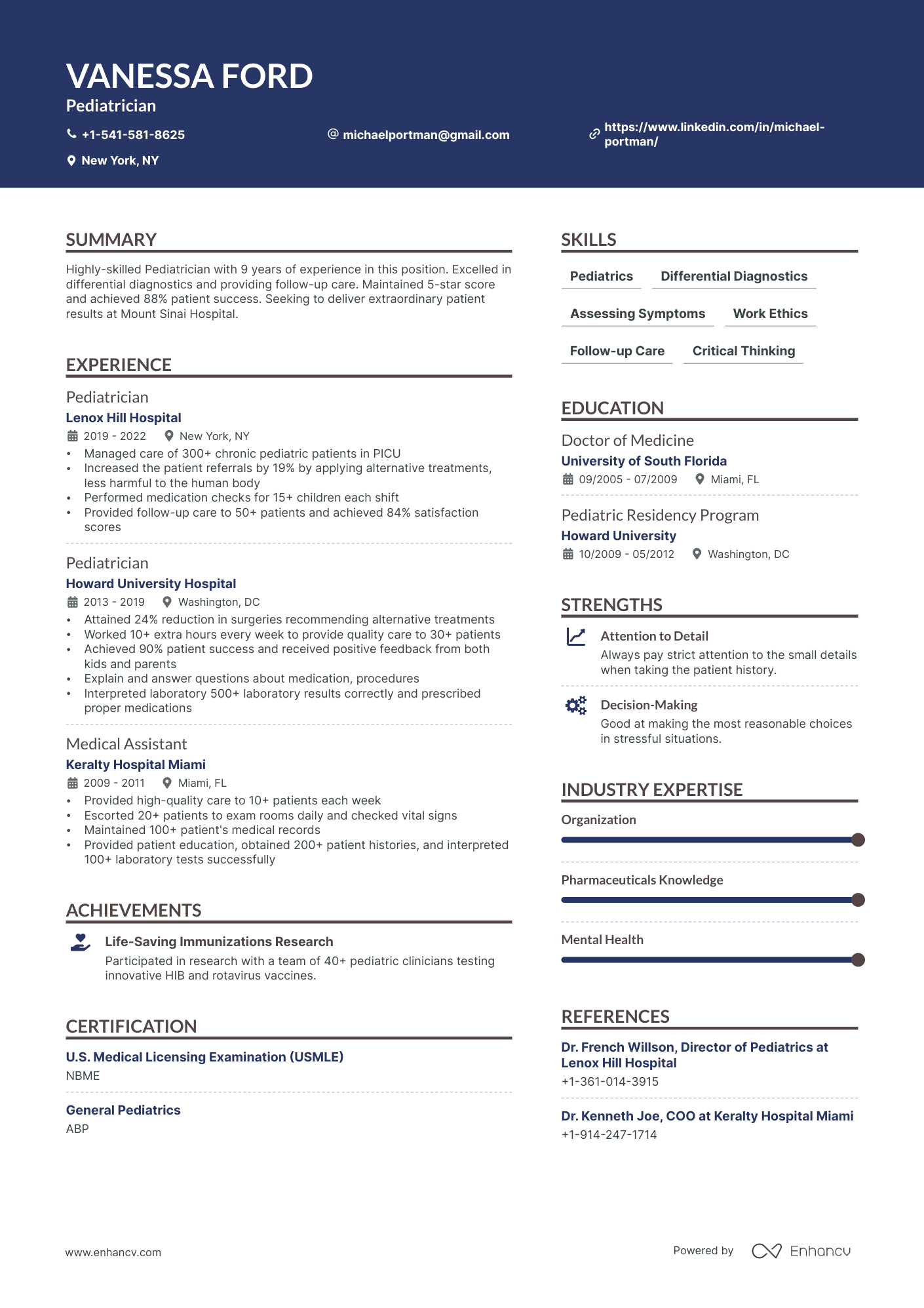 5 Doctor Resume Examples & Guide for 2025