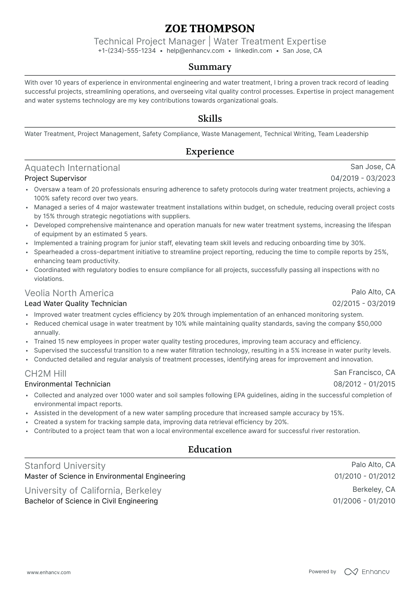 10 Environmental Consultant Resume Examples & Guide for 2026