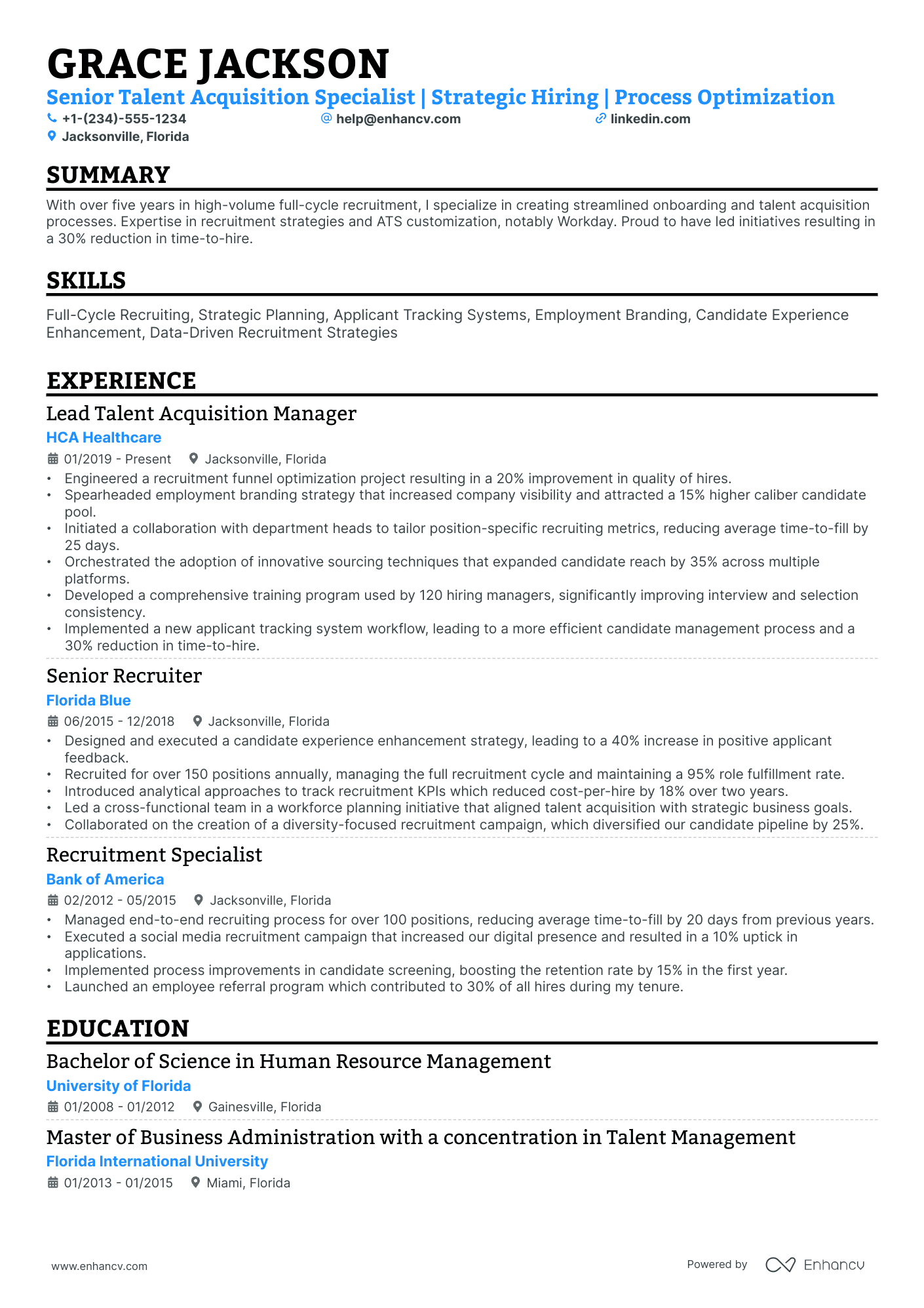10 Recruitment Manager Resume Examples & Guide for 2026