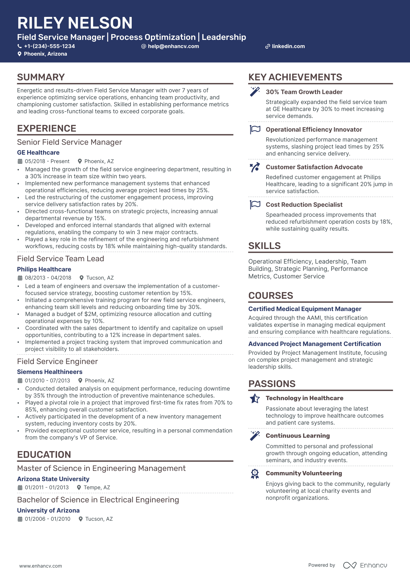10 Field Service Manager Resume Examples & Guide for 2026