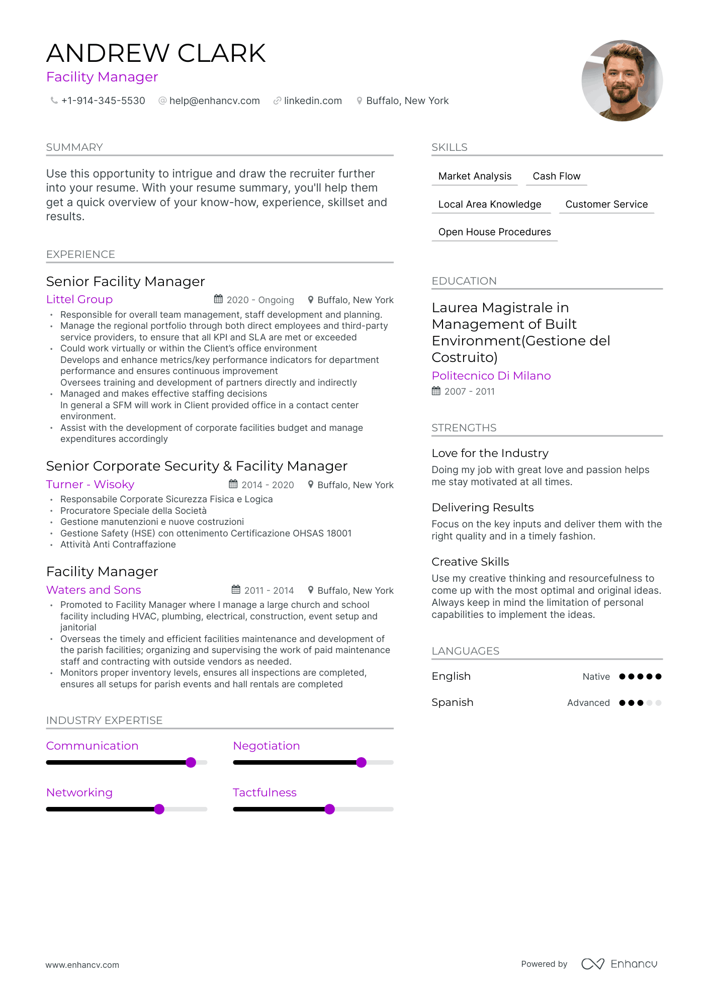 Facility Manager Resume Examples & Guide for 2023 (Layout, Skills, Keywords & Job Description)