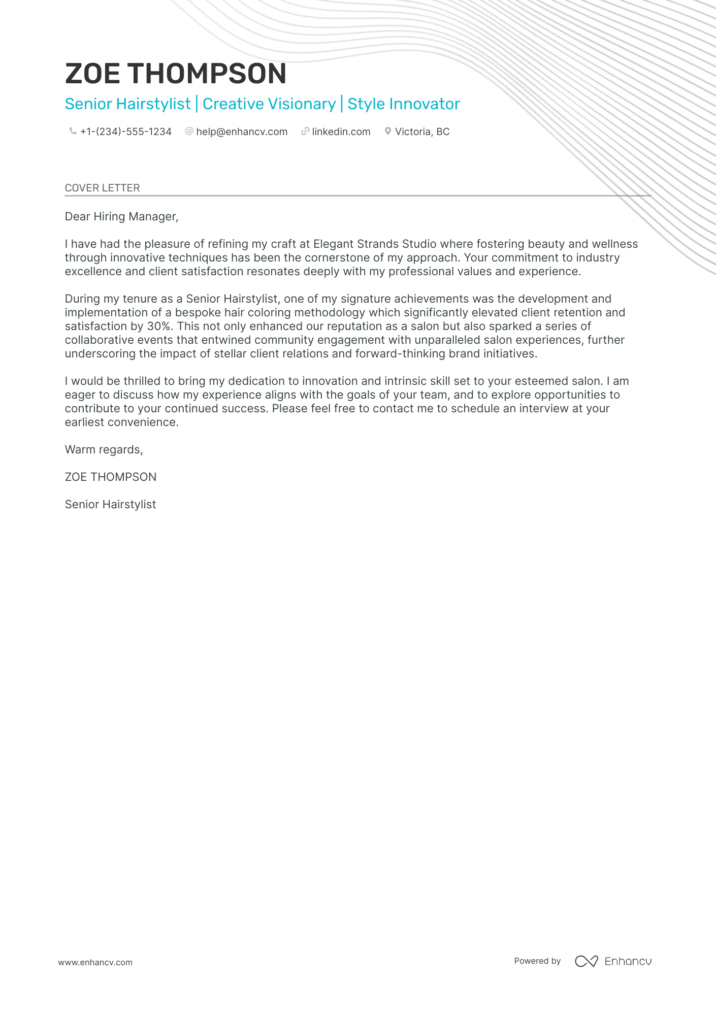 12 Professional Esthetician Cover Letter Examples and Template for 2024 ...