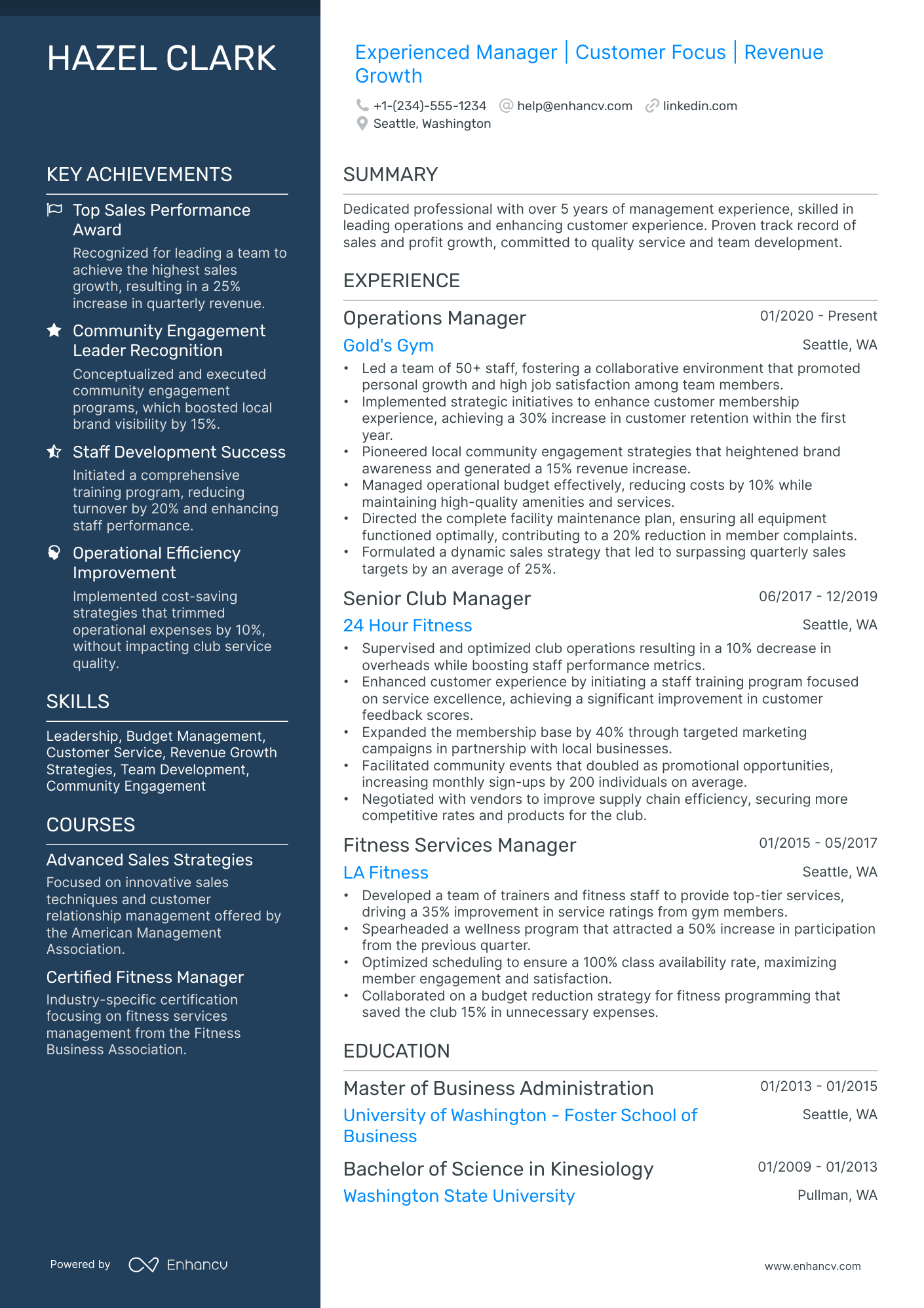 10 Club Manager Resume Examples & Guide for 2026