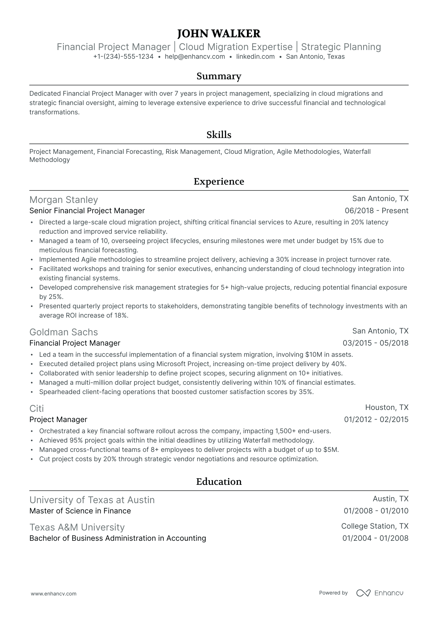 10 Financial Project Manager Resume Examples & Guide for 2026