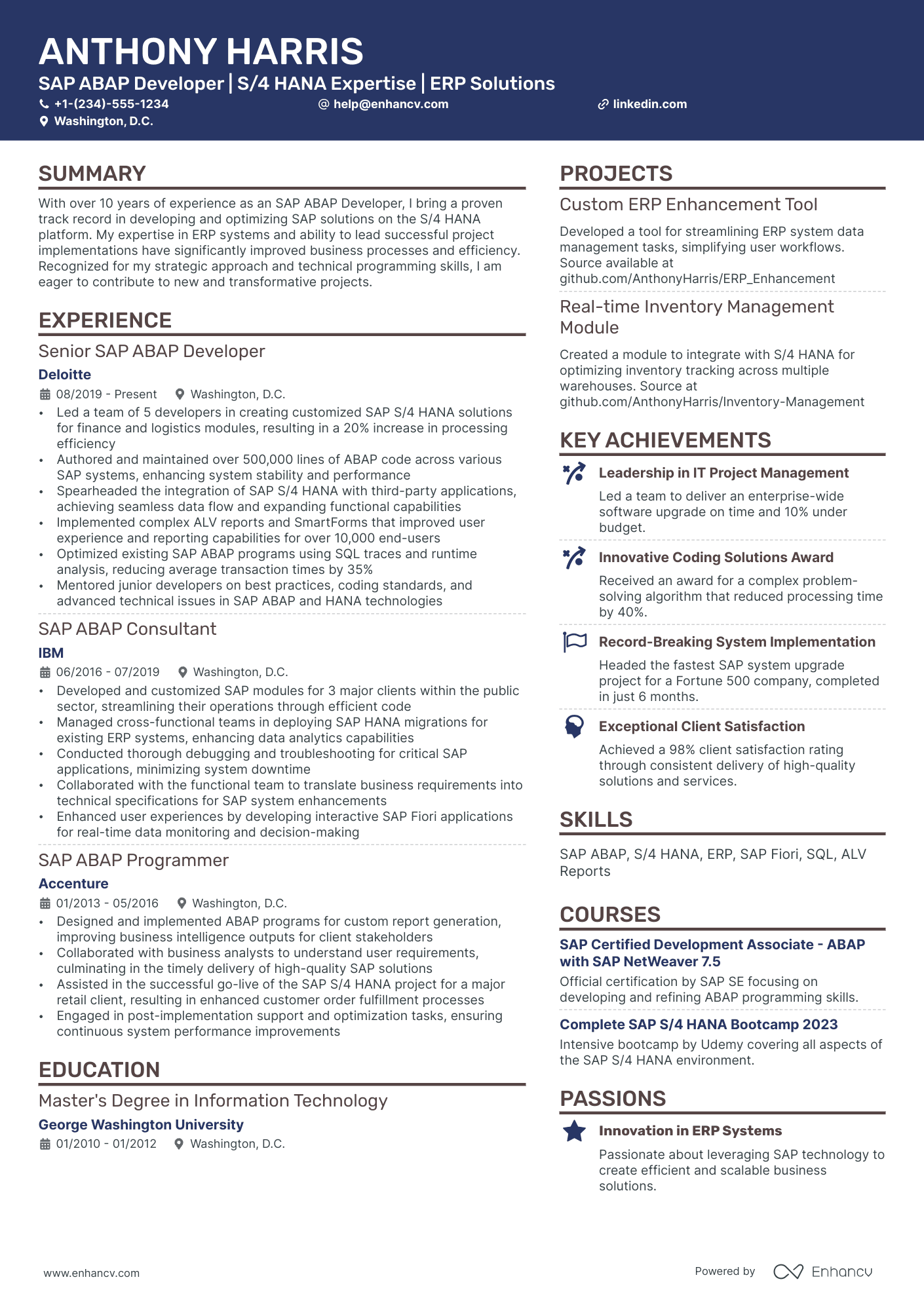 10 SAP ABAP Developer Resume Examples & Guide for 2026