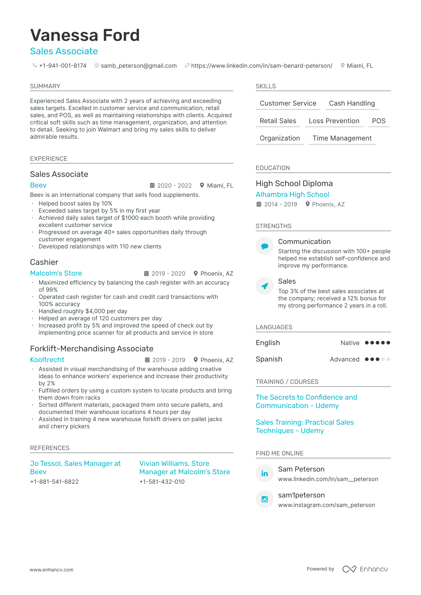 5 Walmart Resume Examples - January 2025