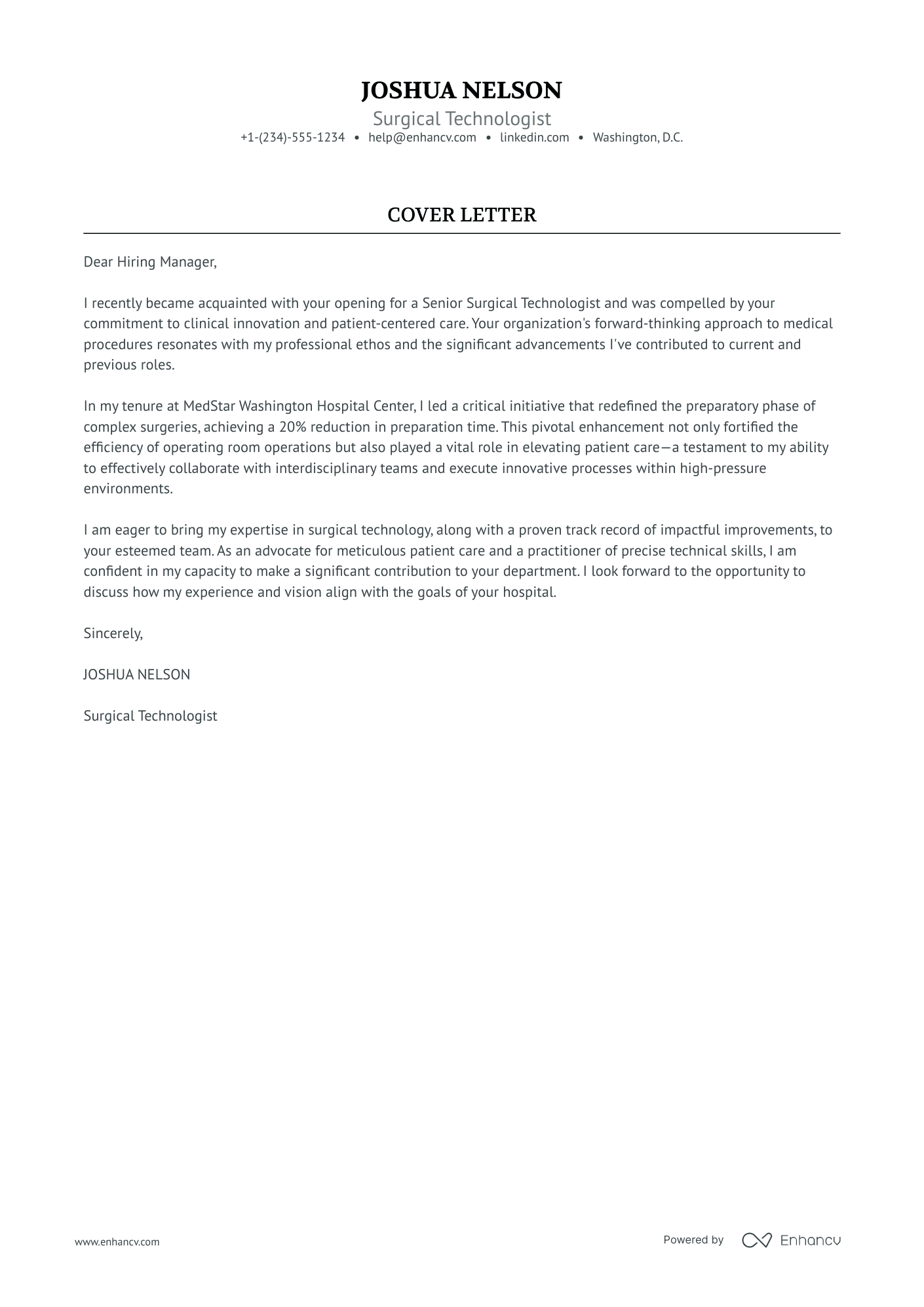 Healthcare Cover Letter: Examples, Tips & Templates | Enhancv