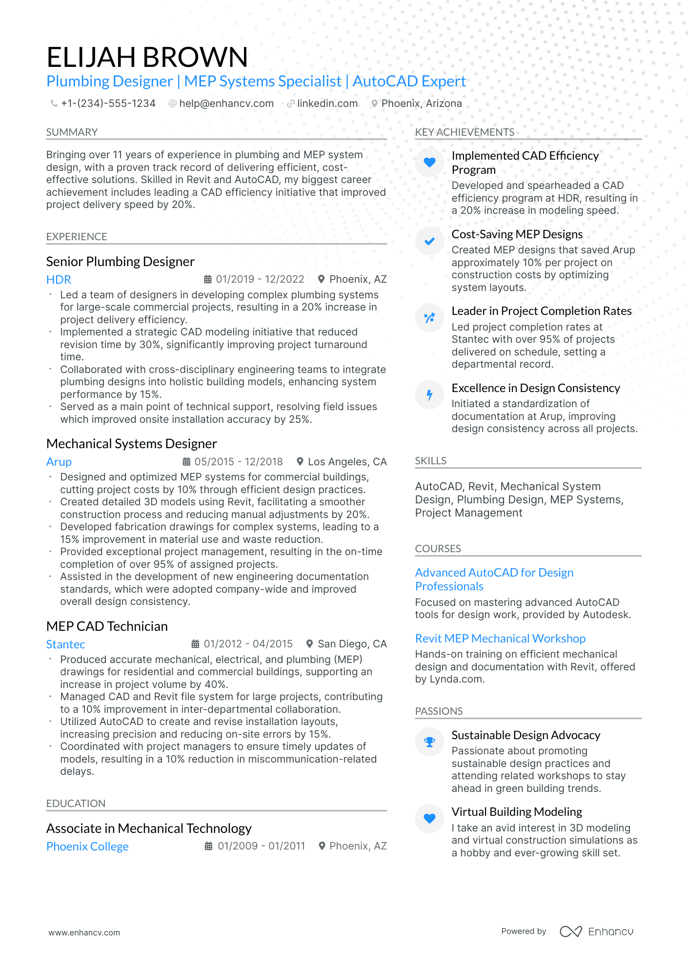10 Plumbing Designer Resume Examples & Guide for 2026