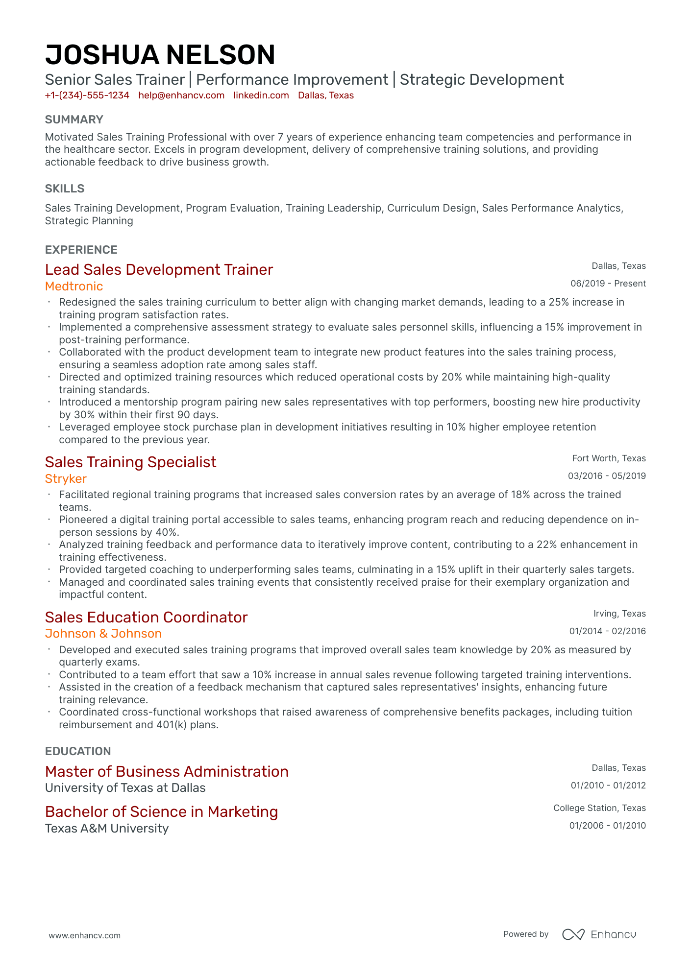 10 Sales Trainer Resume Examples & Guide for 2026