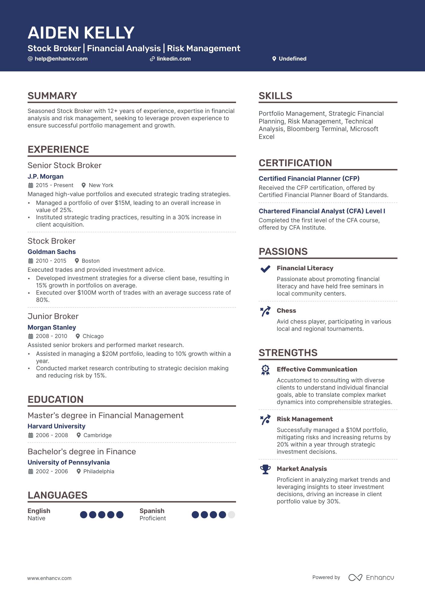 10 Stock Broker Resume Examples & Guide for 2025