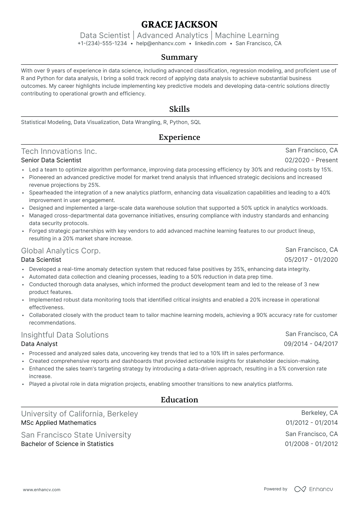 10 Python Data Scientist Resume Examples & Guide for 2025
