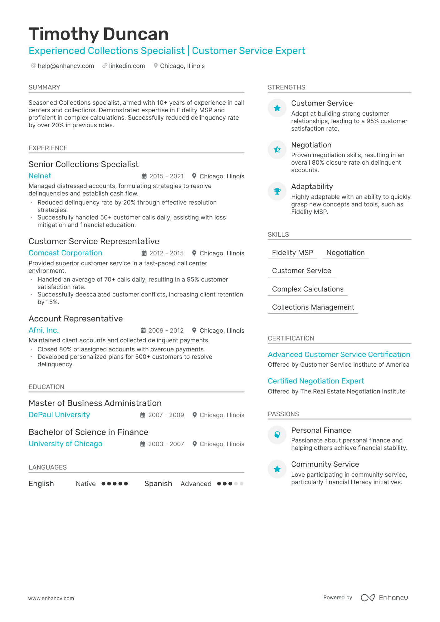 5 Collections Specialist Resume Examples & Guide for 2024