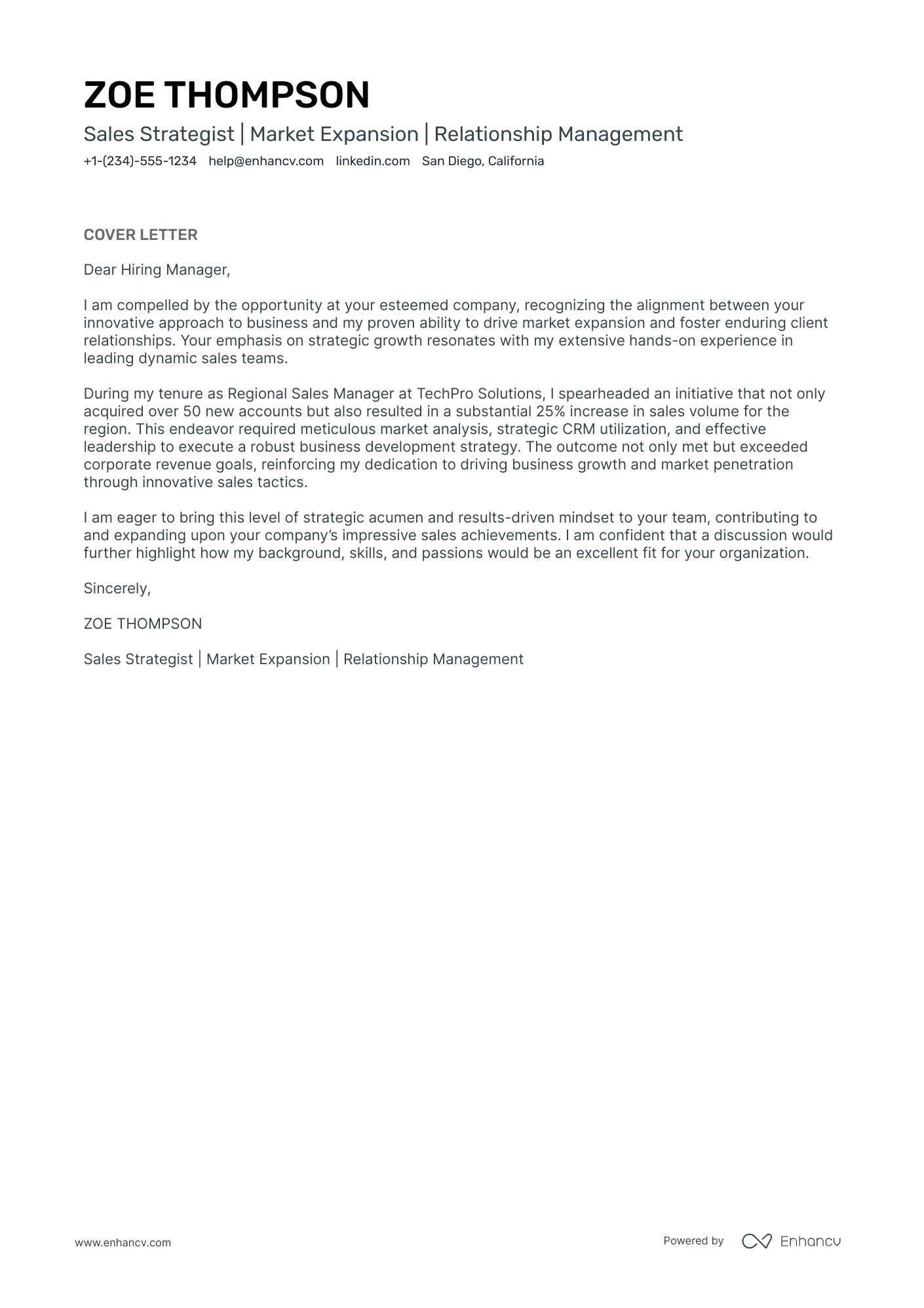 23 Professional Sales Manager Cover Letter Examples and Template for ...