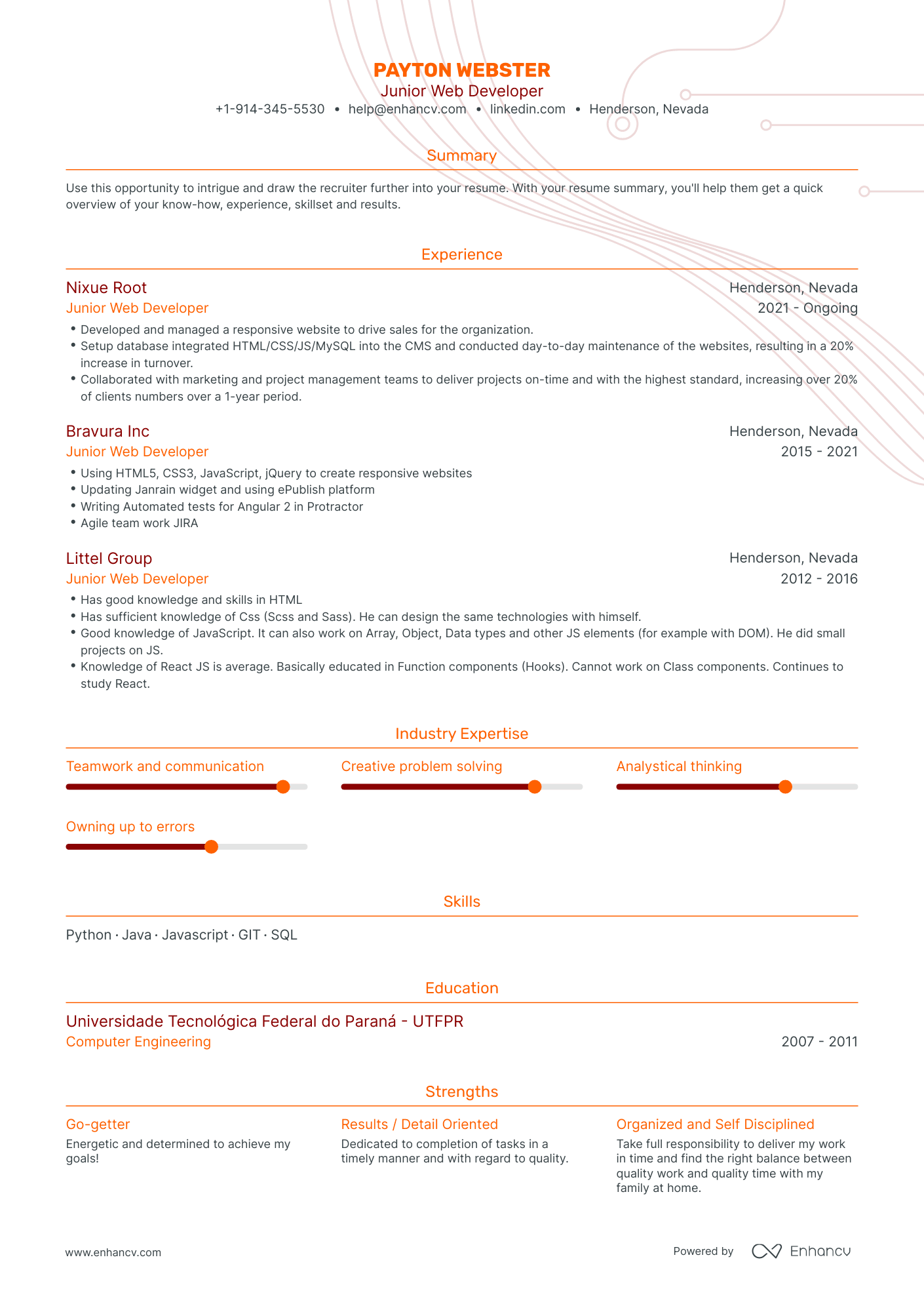 Junior Web Developer Resume Examples & Guide for 2023 (Layout, Skills ...