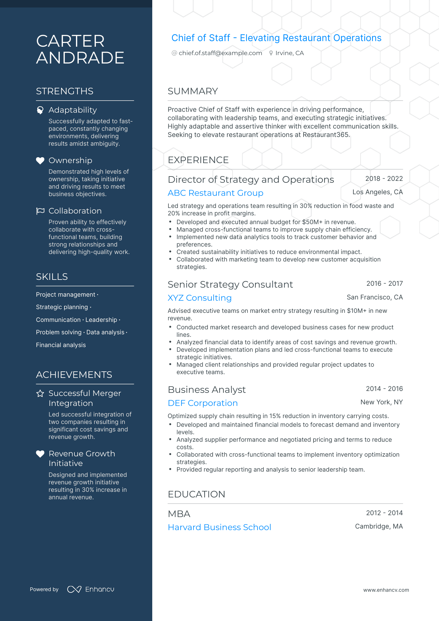 5 Chief of Staff Resume Examples & Guide for 2024