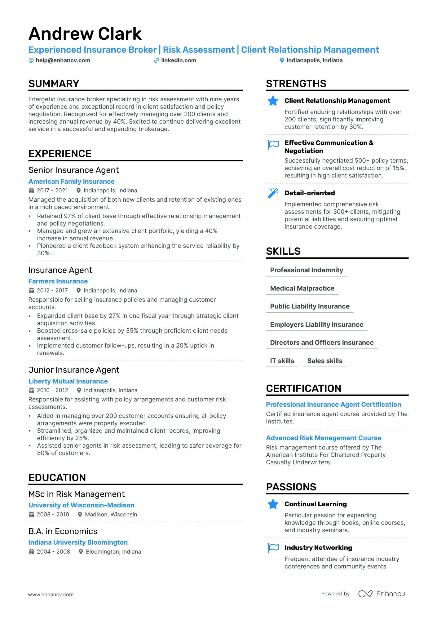 5 Insurance Broker Resume Examples & Guide for 2024