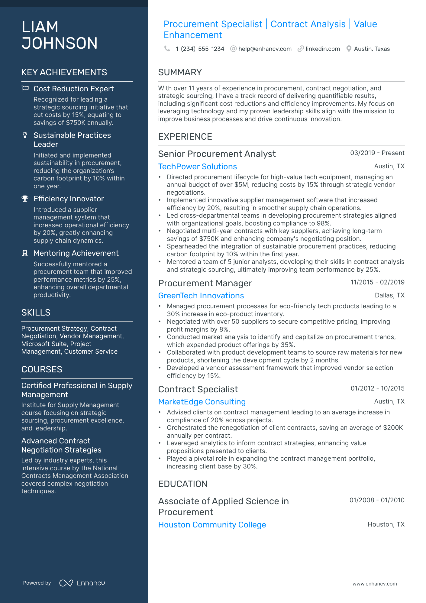 10 Contract Analyst Resume Examples & Guide for 2026