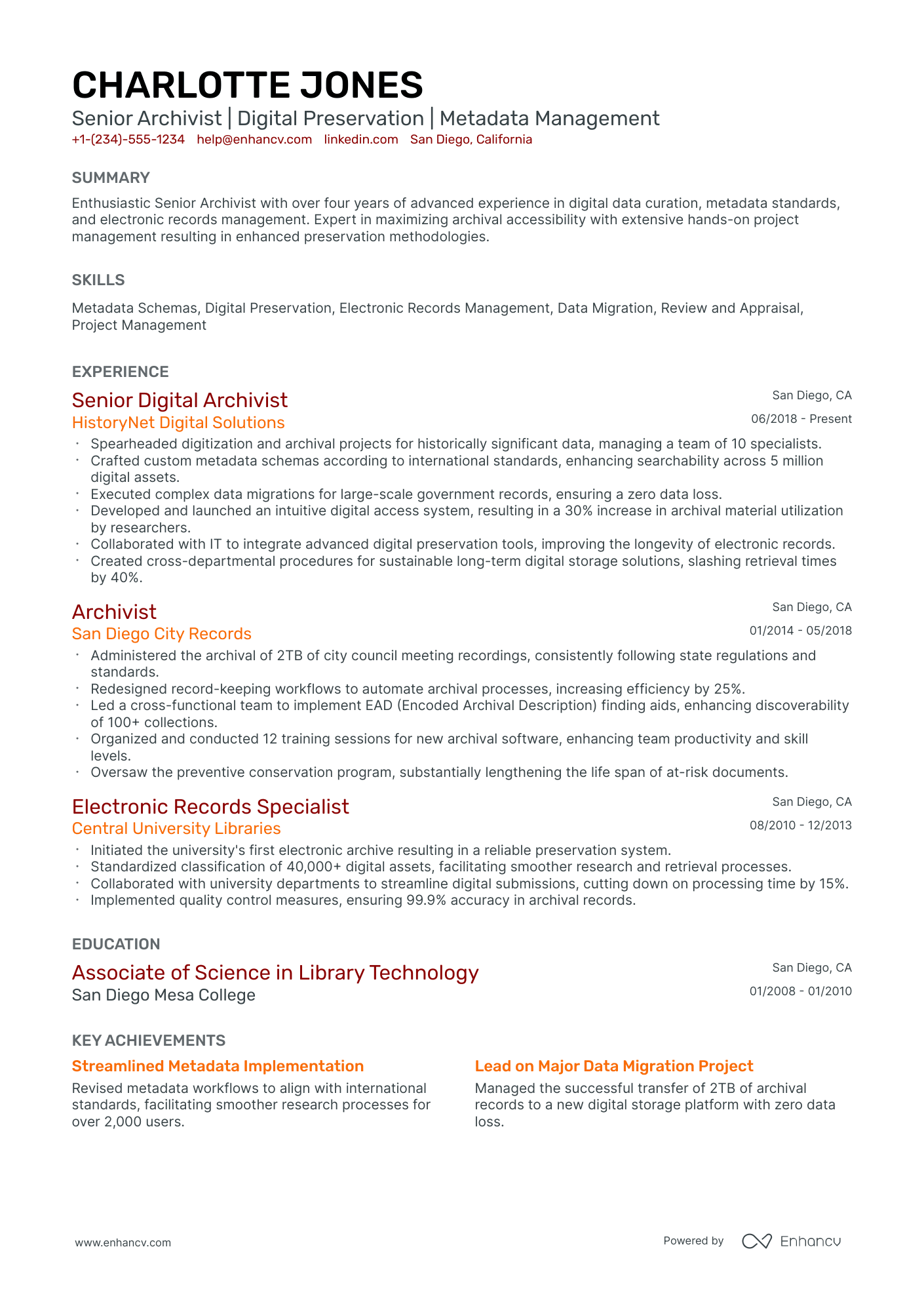 10 Archivist Resume Examples & Guide for 2026