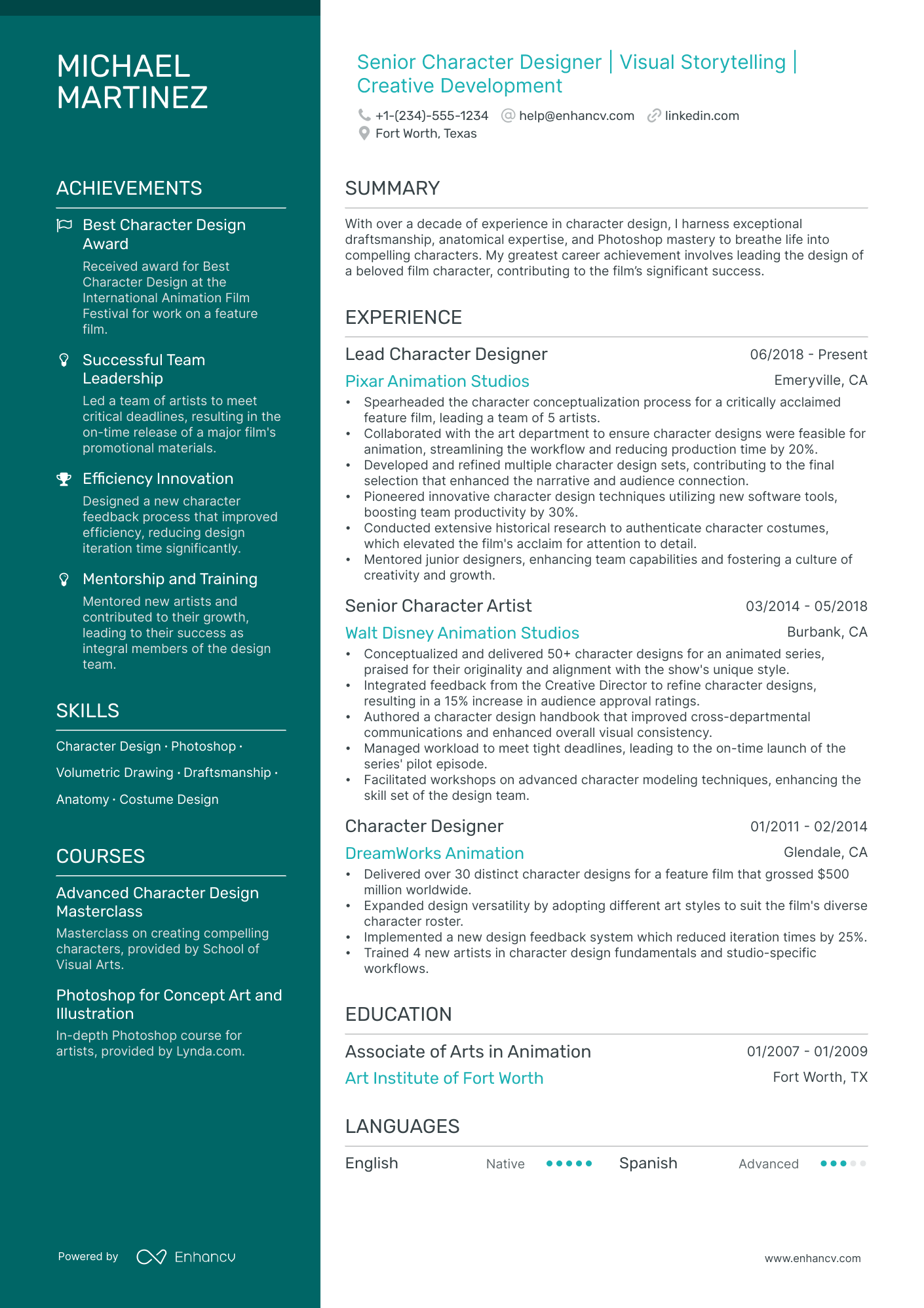 5 Character Designer Resume Examples & Guide for 2024