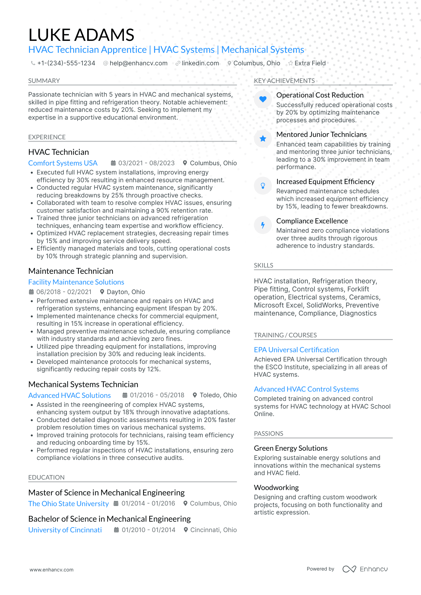 22 HVAC Resume Examples & Guide for 2025
