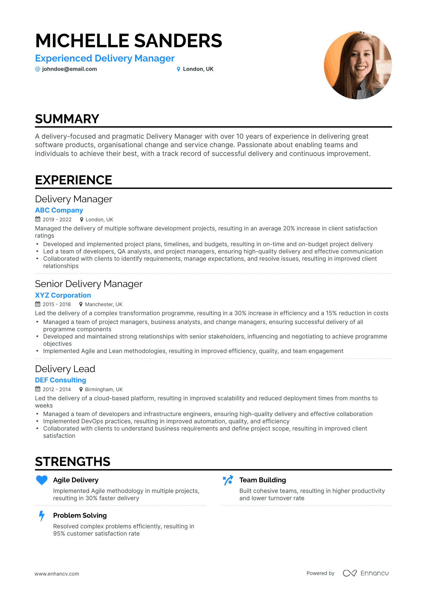 5 Delivery Manager Resume Examples & Guide for 2023