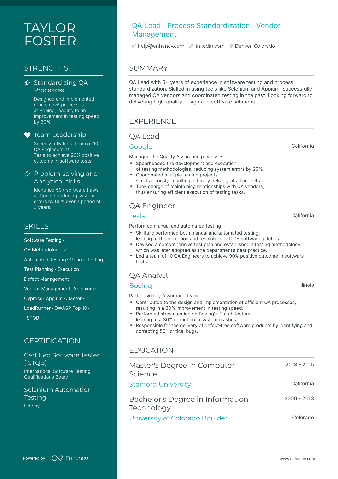 5 QA Lead Resume Examples & Guide for 2024
