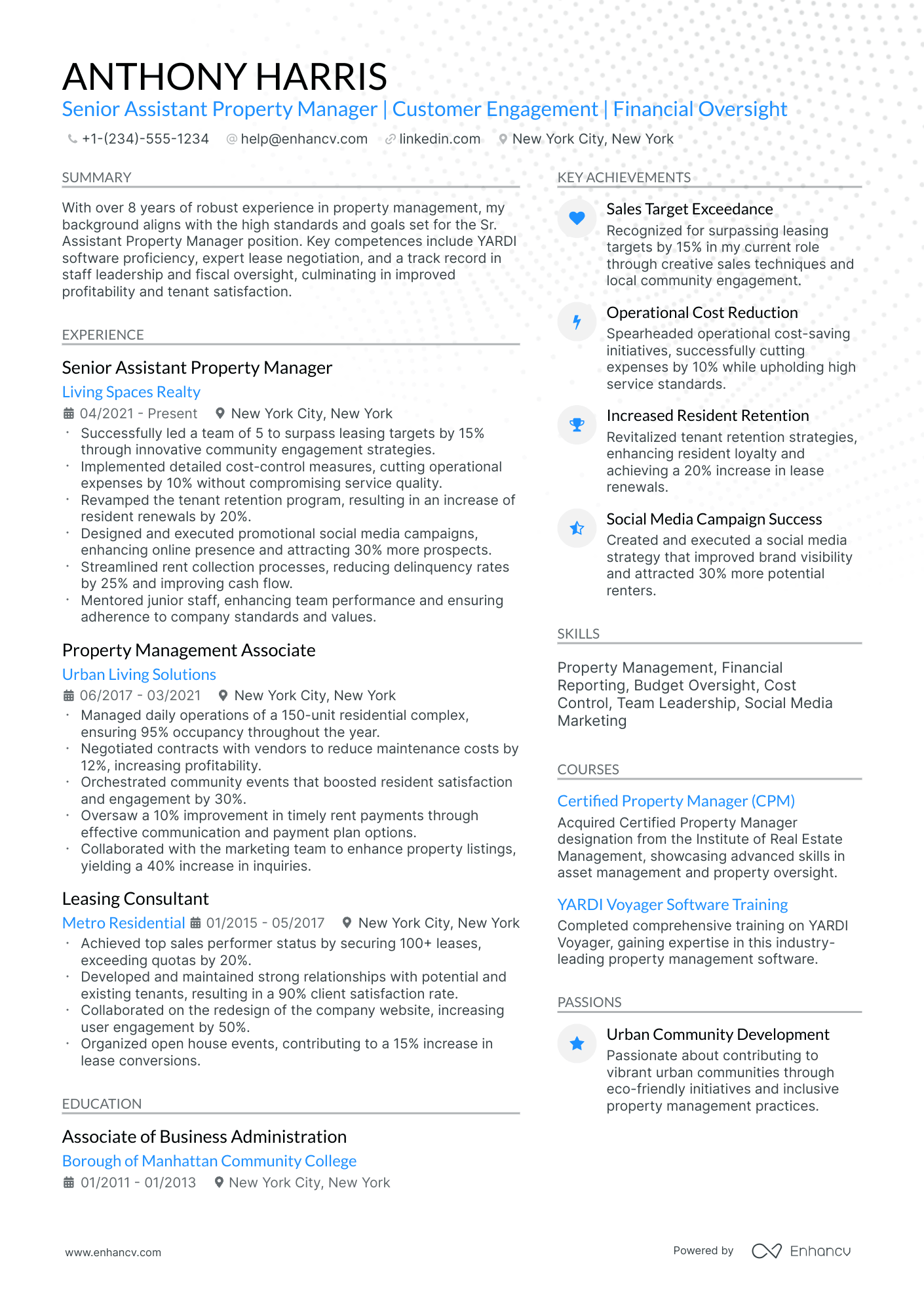 10 Assistant Property Manager Resume Examples - March 2026