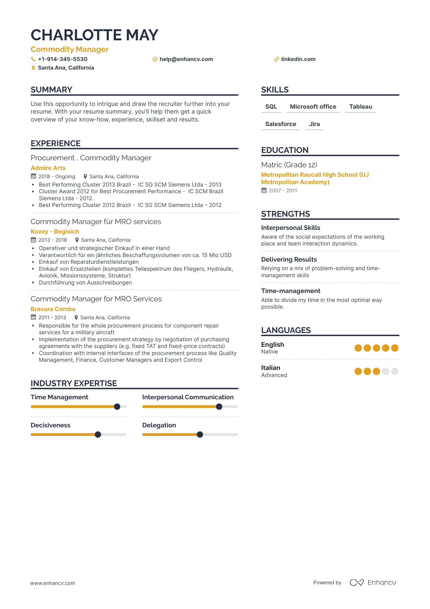 Commodity Manager Resume Examples & Guide for 2023 (Layout, Skills ...