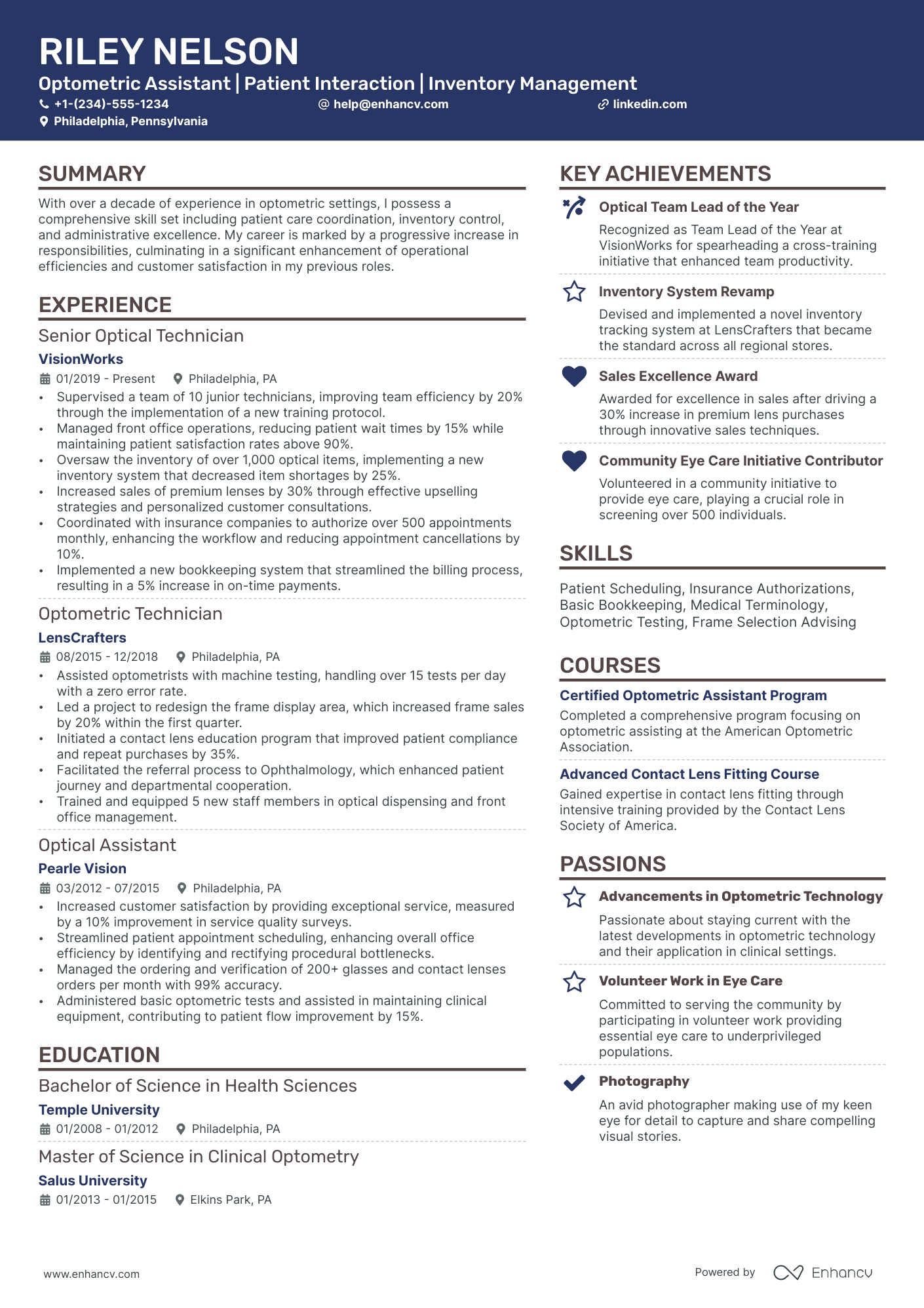 10 Optometrist Resume Examples, Templates & Guide for 2026
