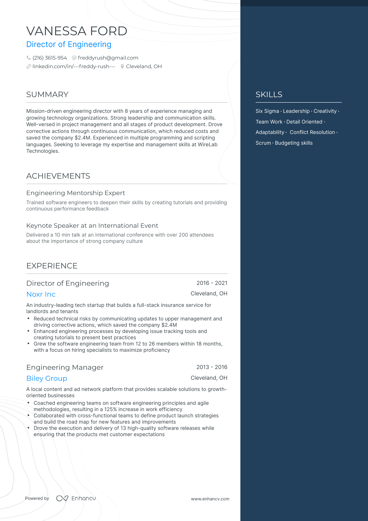 Director of Engineering Resume Examples & Guide for 2023 (Layout ...