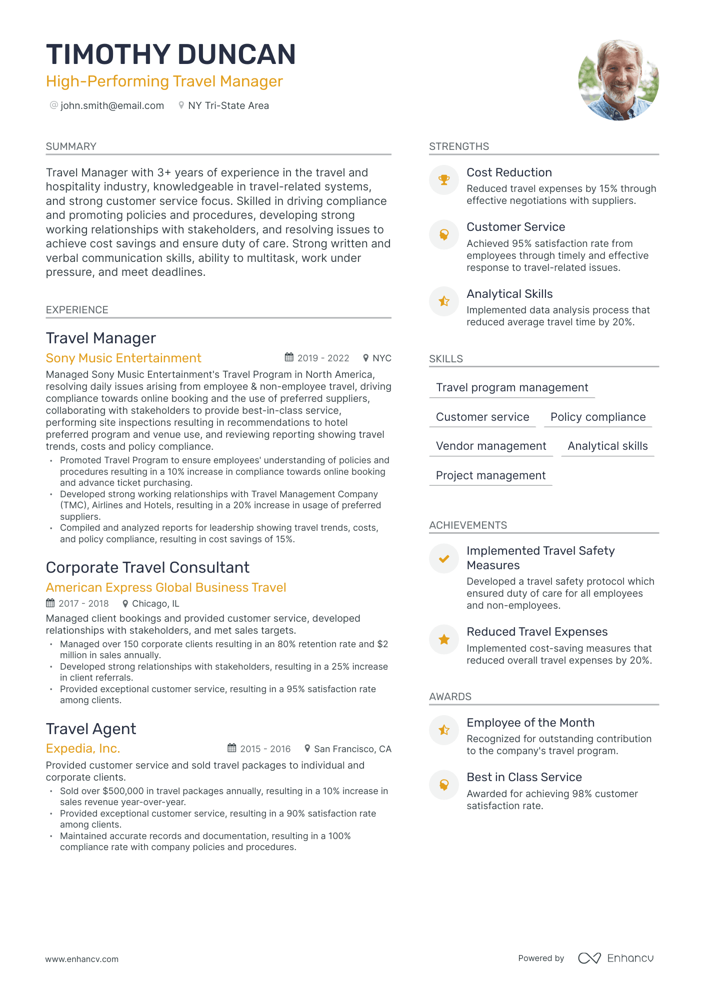 5 Travel Manager Resume Examples & Guide for 2023